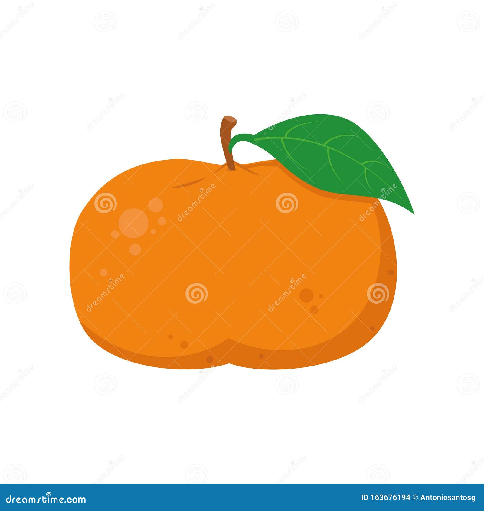 Vector Illustration of a Funny Tangerine in Cartoon Style Stock Vector ...