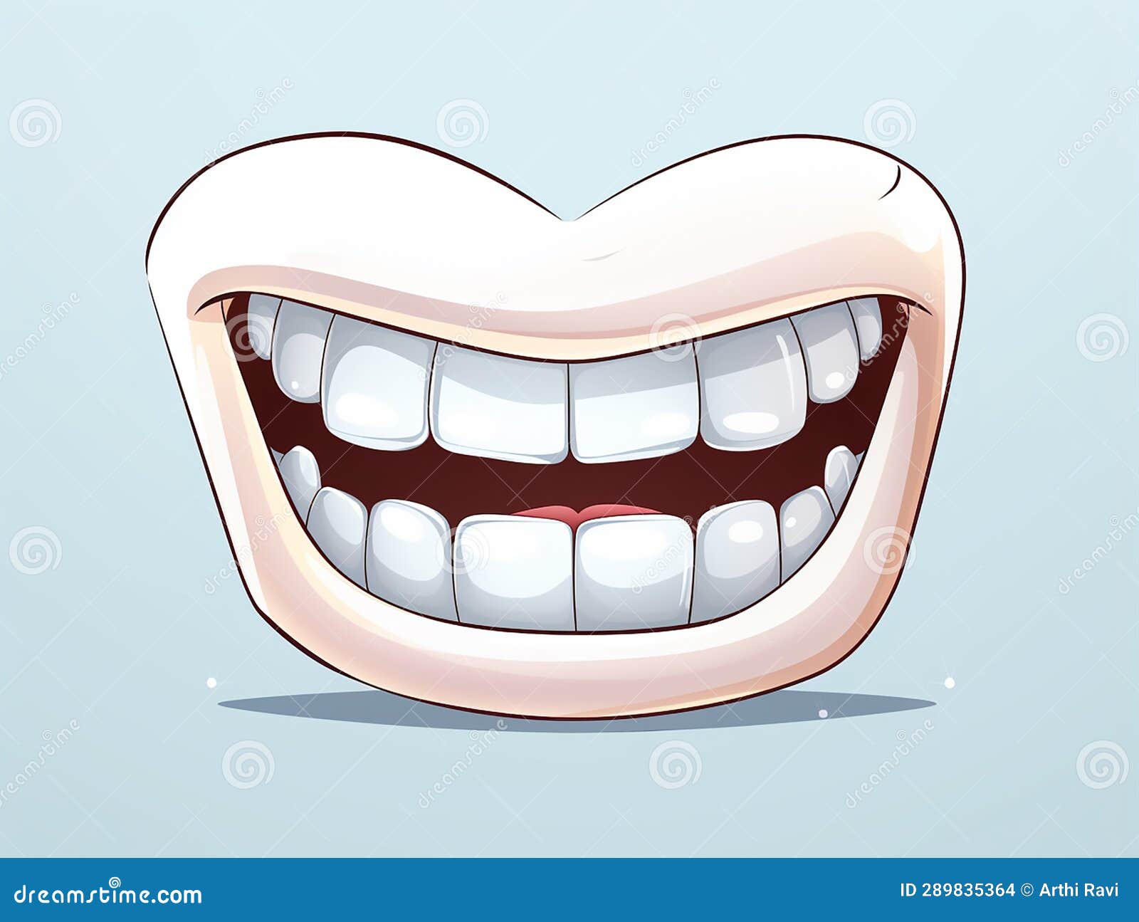 Vector Illustration of Funny Teeth Cartoon Character Stock Illustration ...