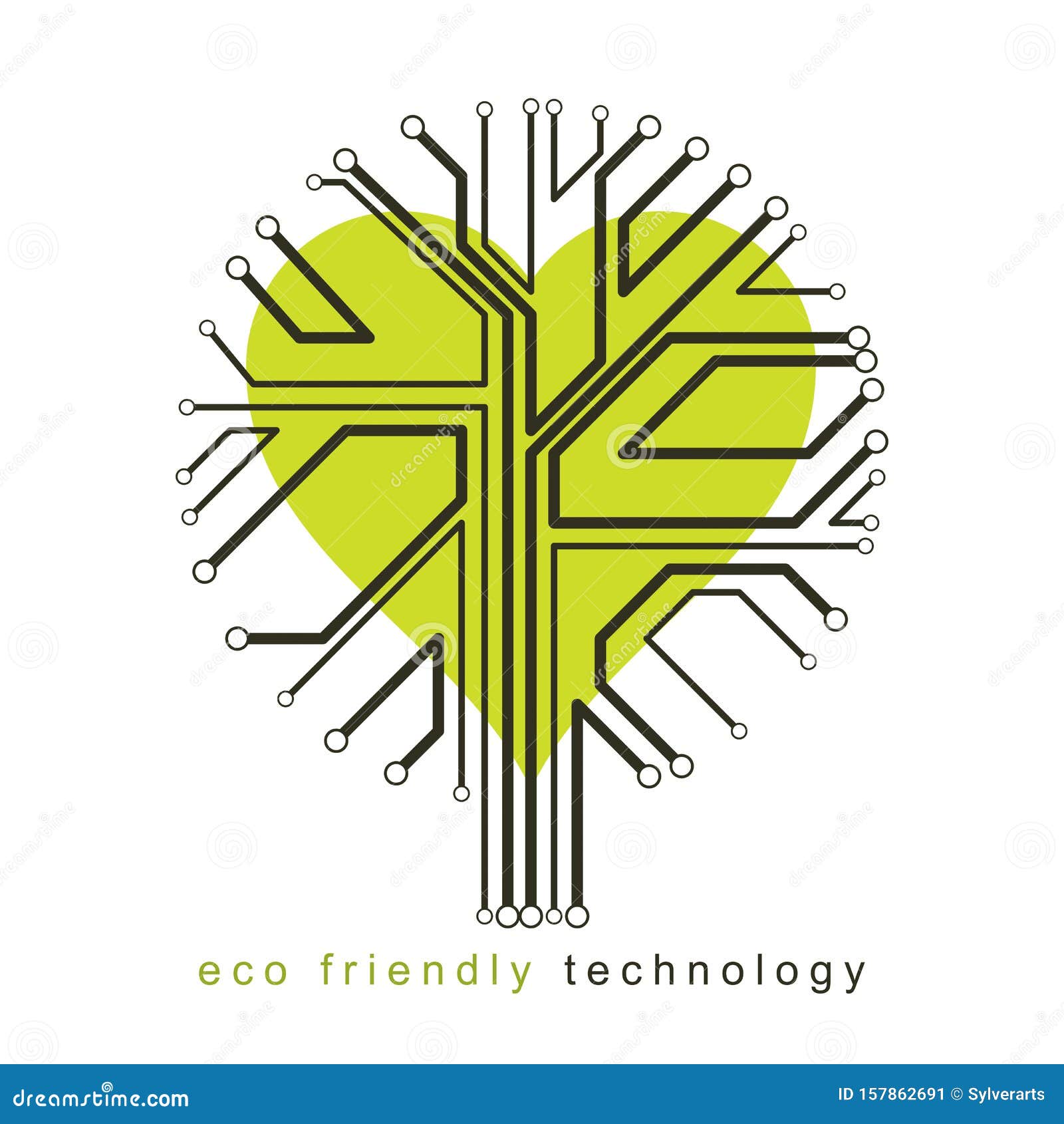 Vector Illustration of Futuristic Tree in Shape ,technology and Science ...