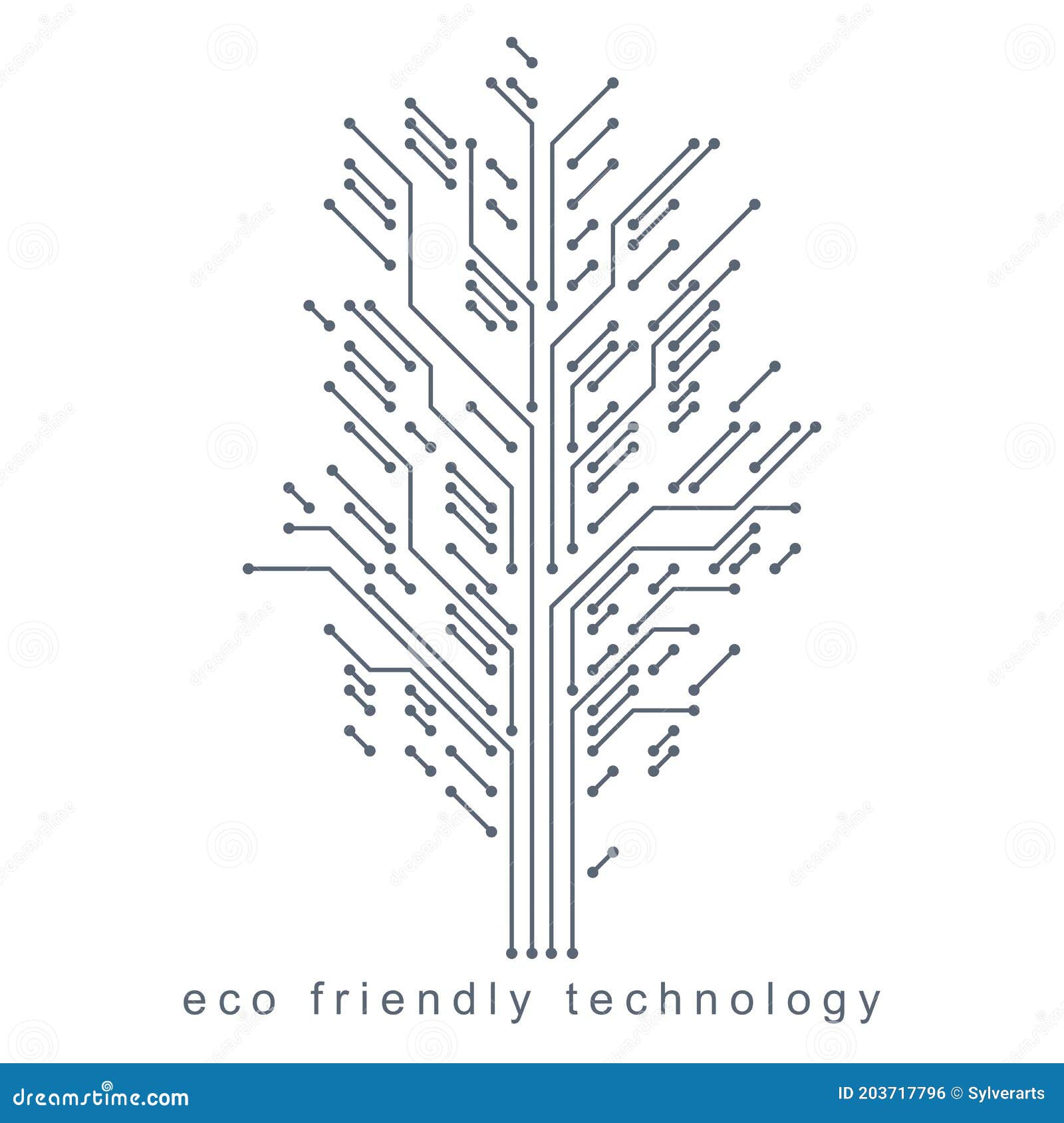 Vector Illustration of Futuristic Tree, Technology and Science ...