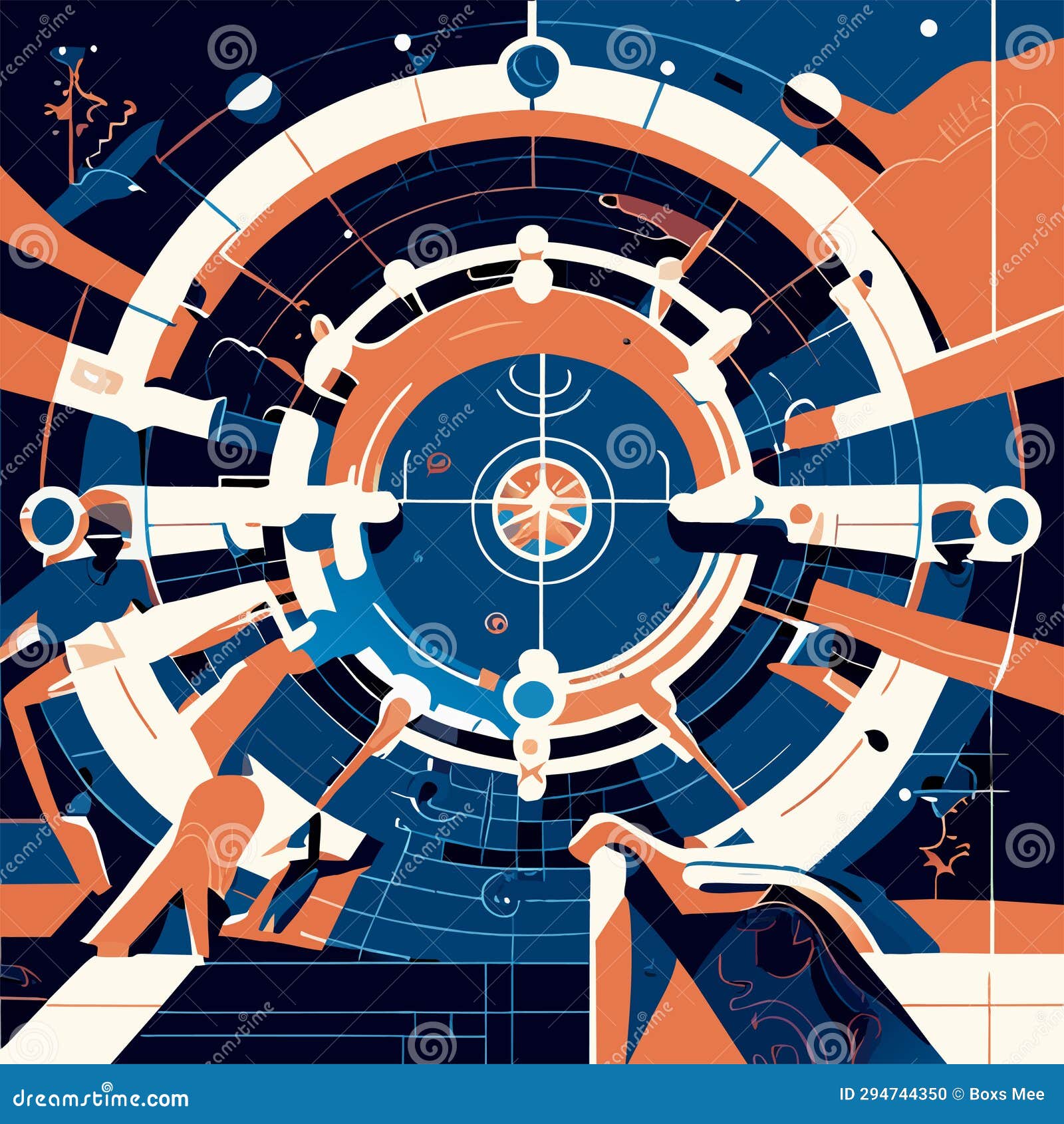 Vector Illustration of a Futuristic User Interface with HUD Elements ...