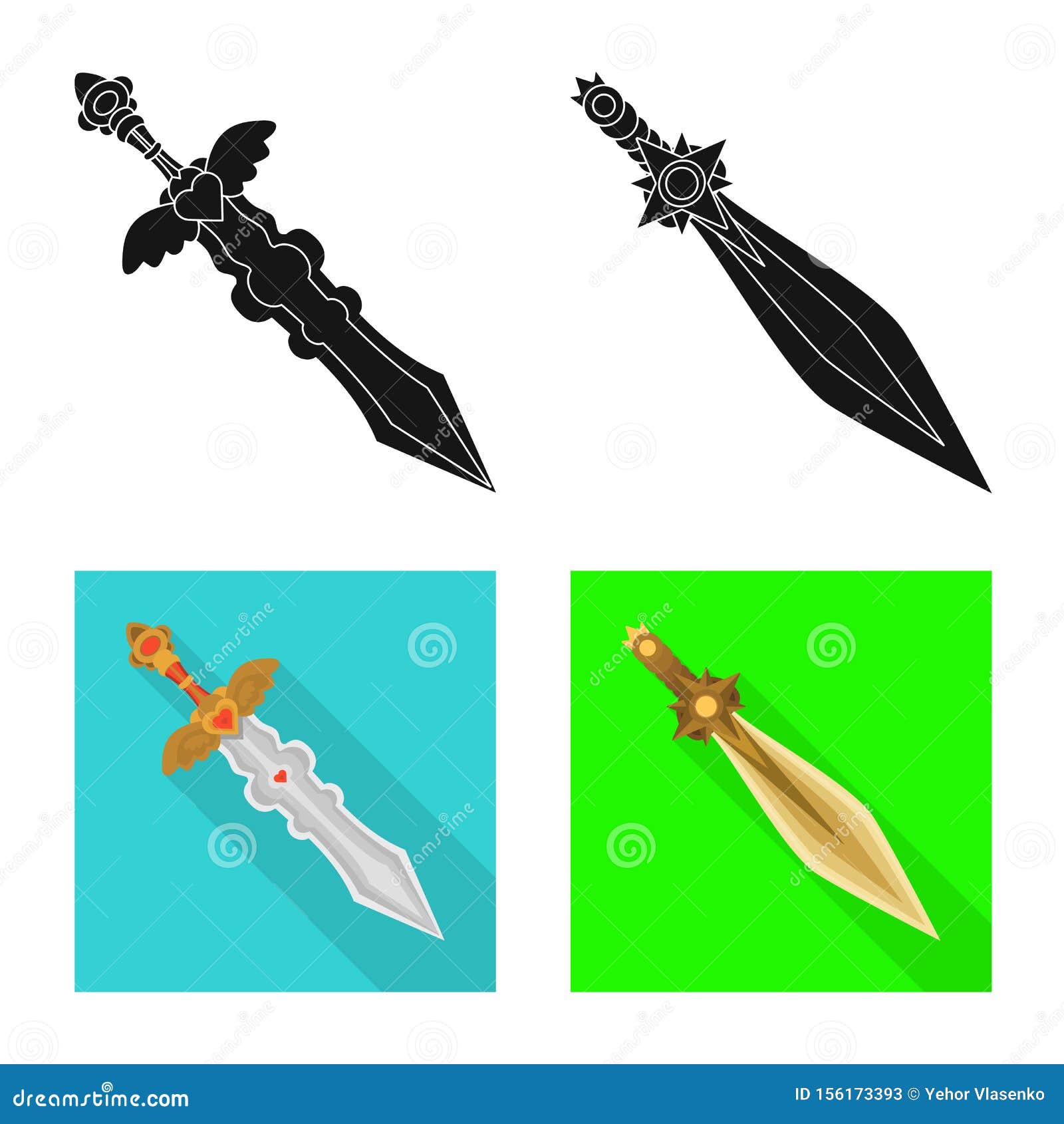 Vector Design of Game and Armor Icon. Set of Game and Blade Stock ...