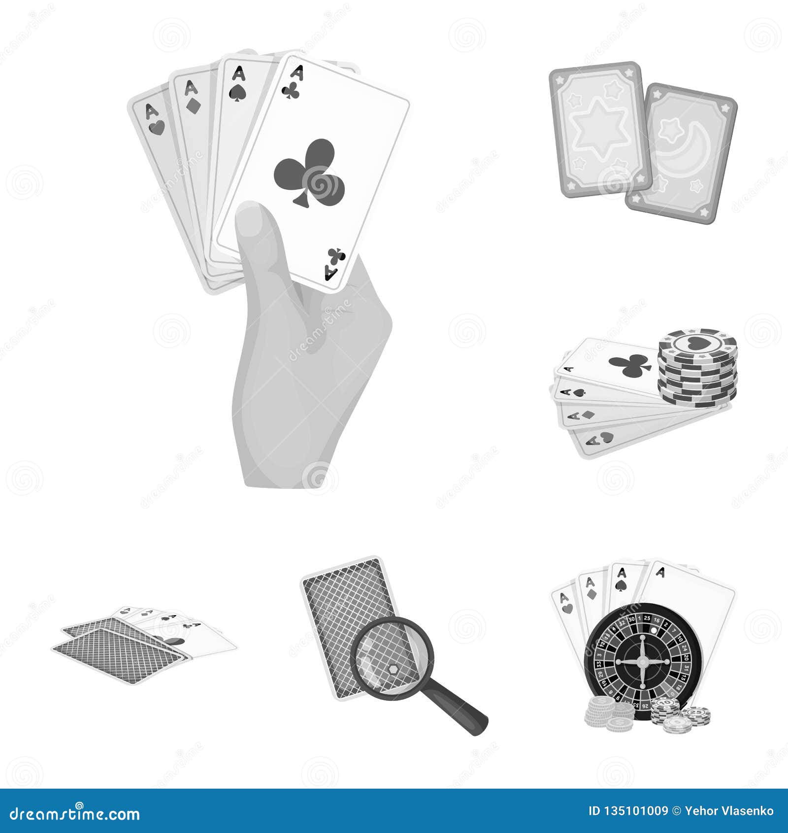 Vector Design of Game and Magic Symbol. Collection of Game and Poker ...