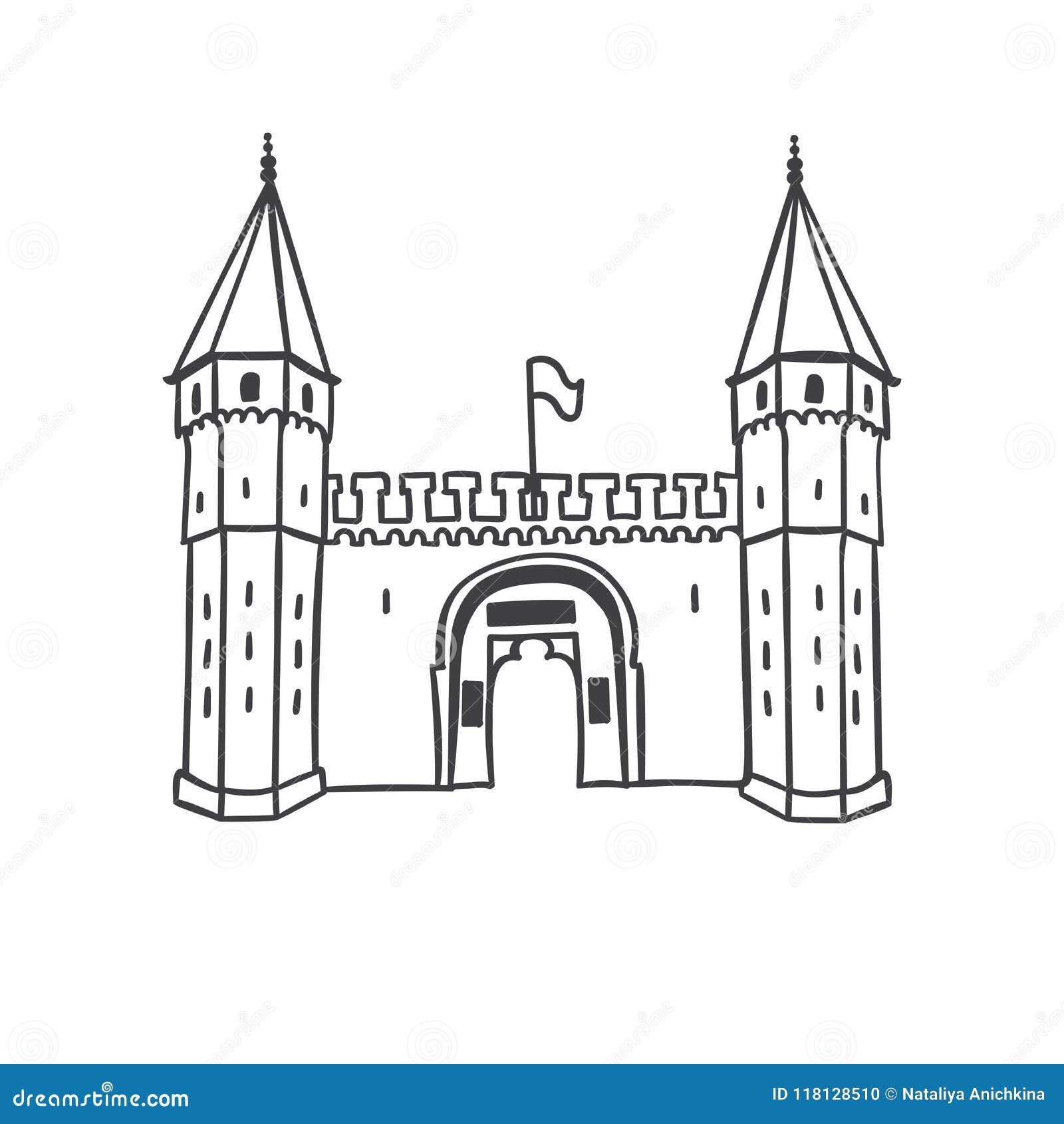 Vector Illustration of the Gate of Salutation of Historical Building ...