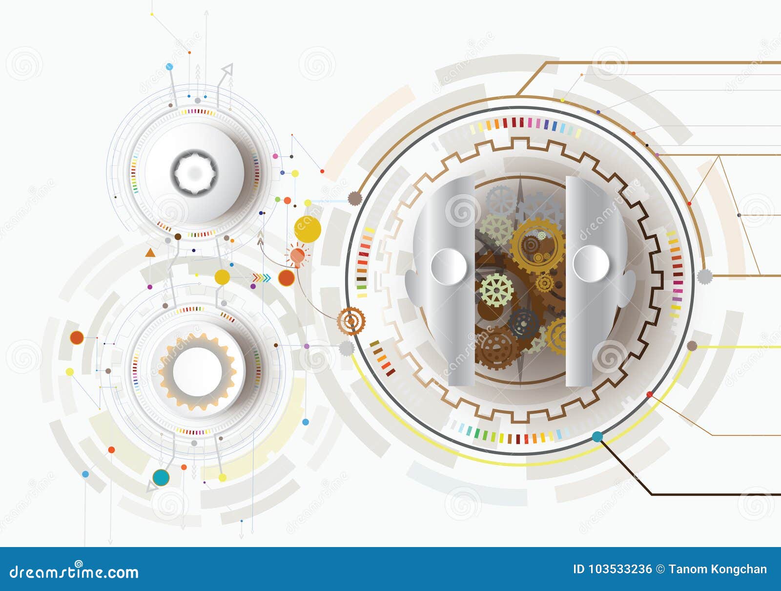 Vector Illustration Gear Robot Innovation Engineering Telecoms T Stock ...