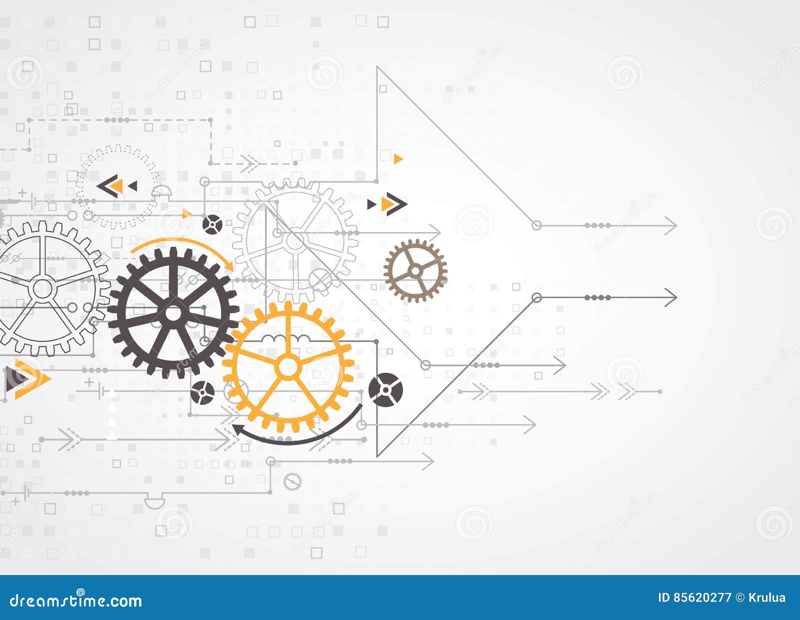 Vector Illustration Gear Wheel Digital Technology Concept. Stock Vector ...