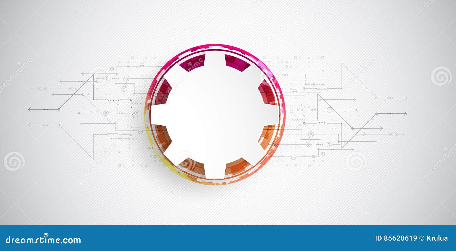 Vector Illustration Gear Wheel Digital Technology Concept. Stock Vector ...