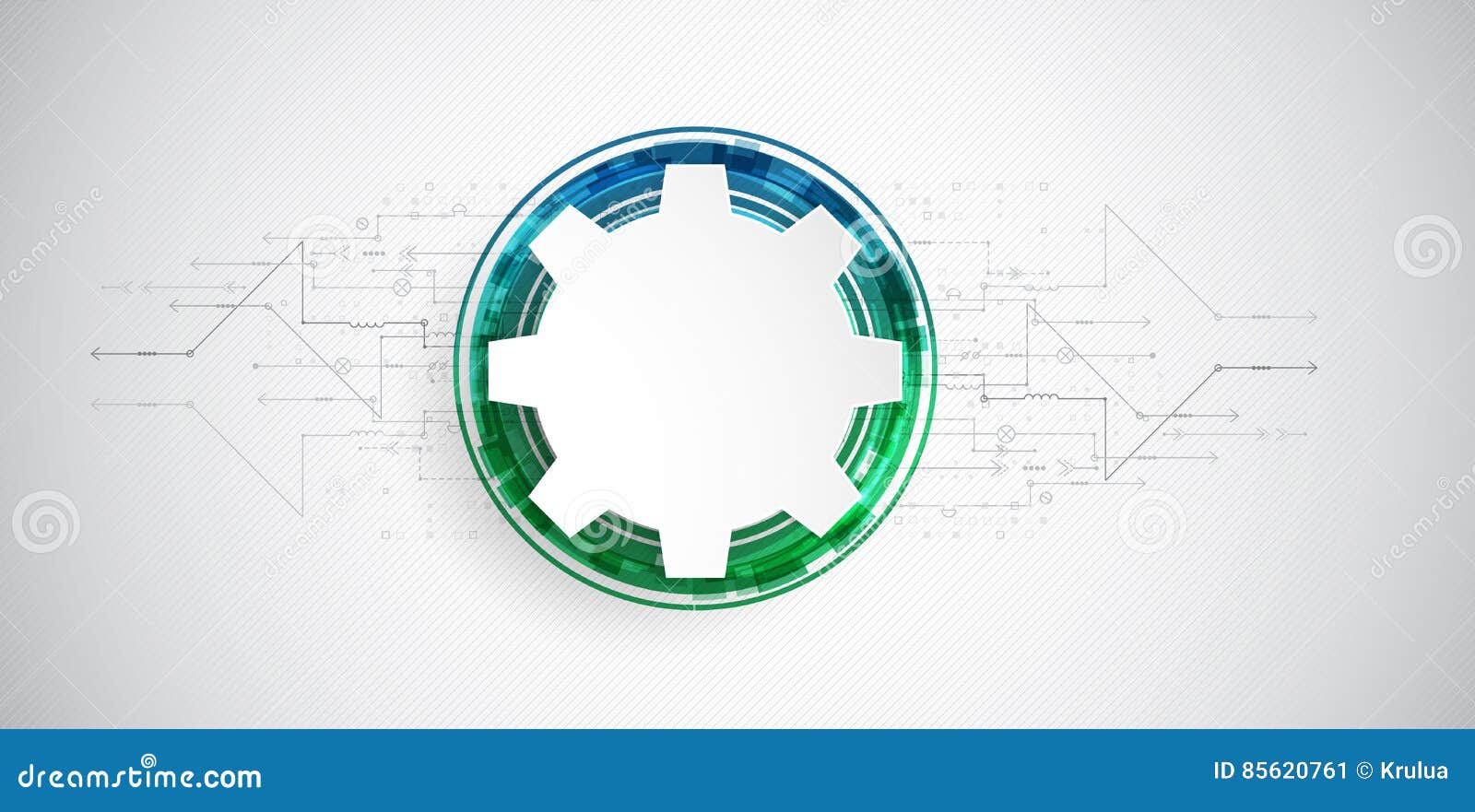 Vector Illustration Gear Wheel Digital Technology Concept. Stock Vector ...