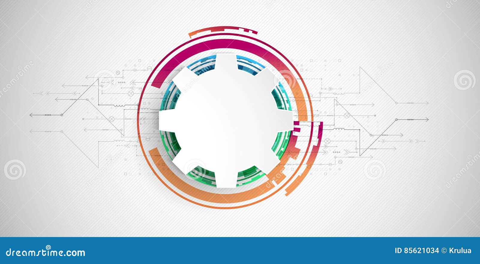Vector Illustration Gear Wheel Digital Technology Concept. Stock Vector ...