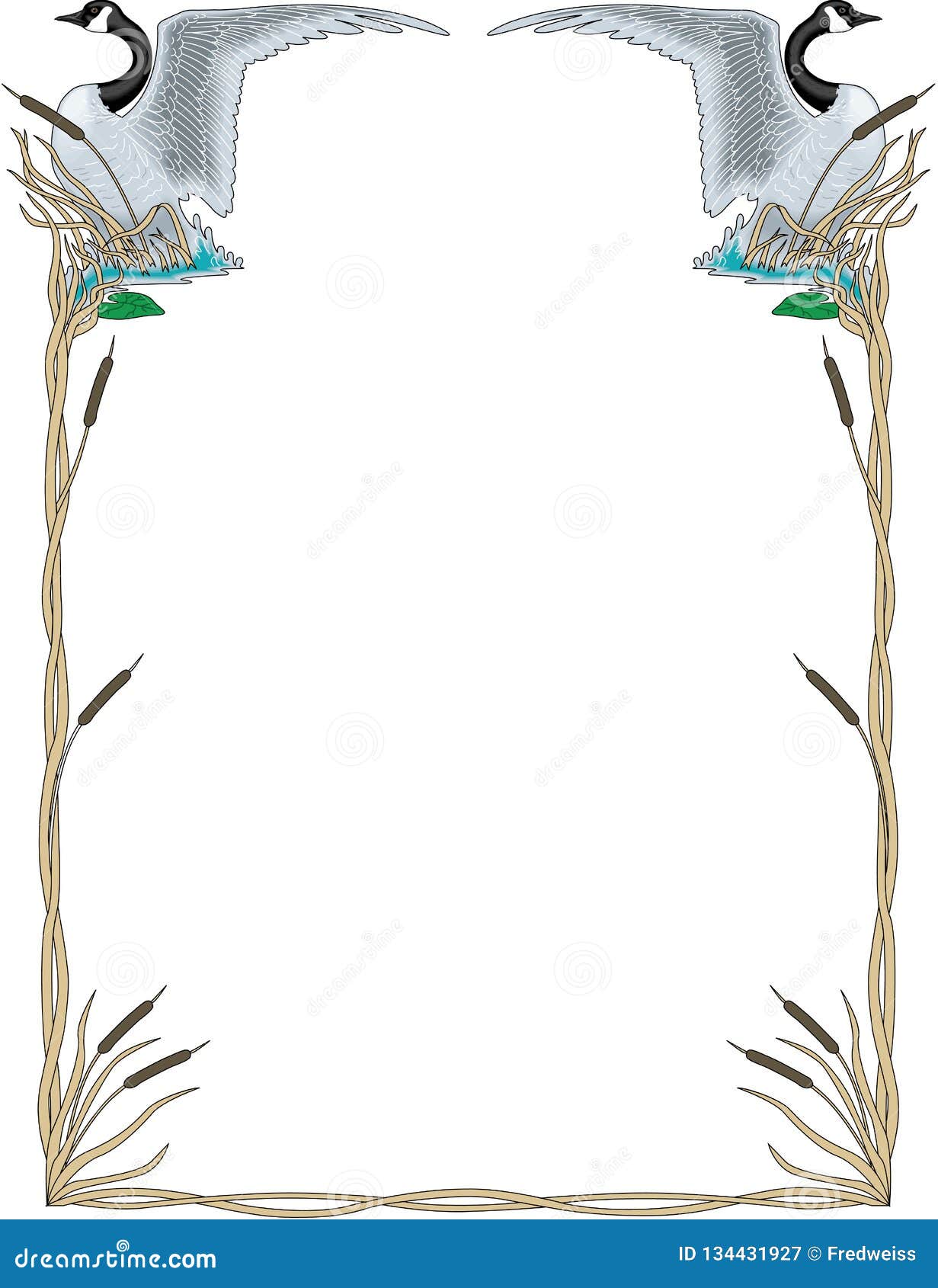 Goose and Cat Tails Border Vector Illustration Stock Vector ...