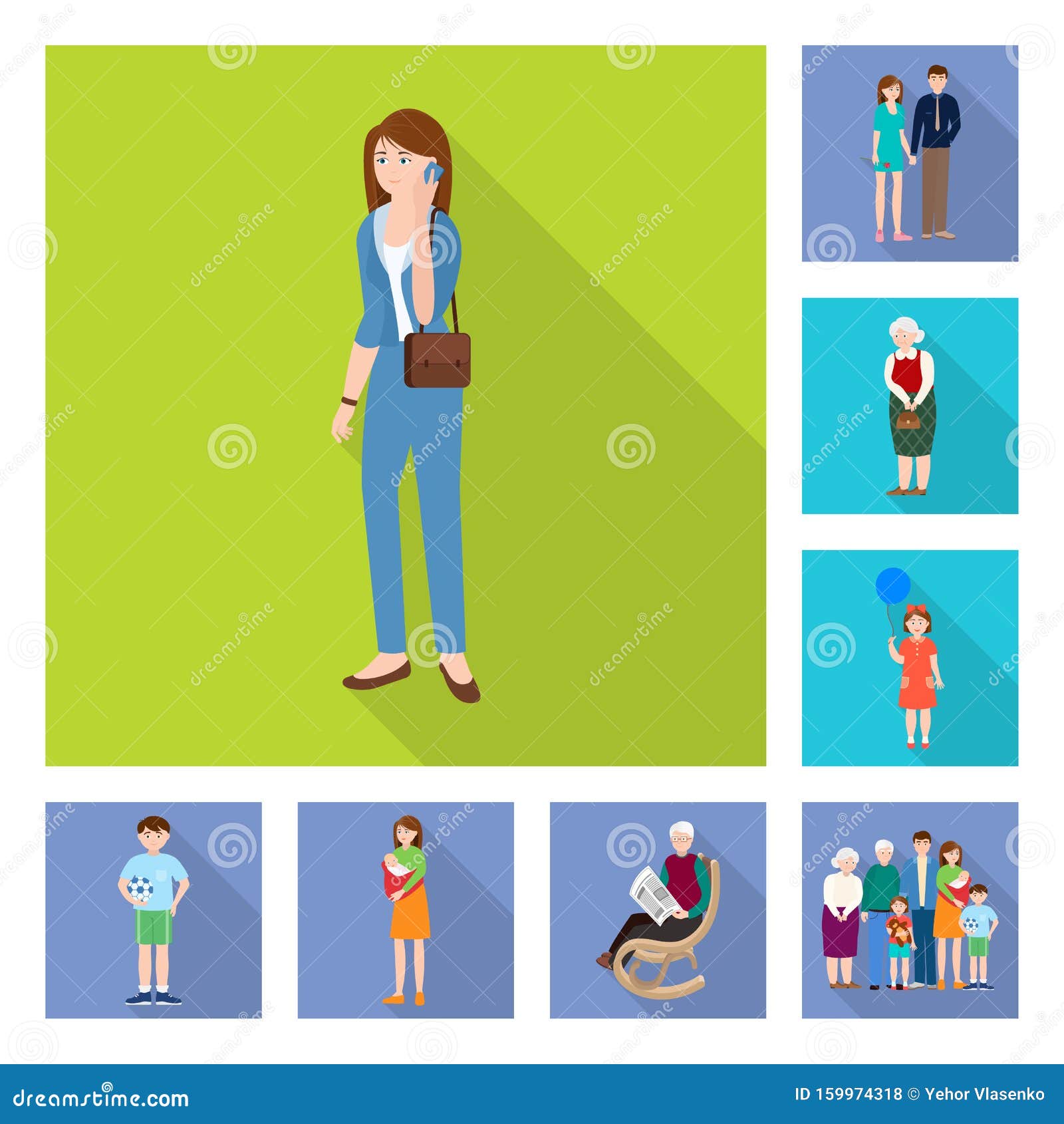 Vector Design of Generation and Happy Symbol. Collection of Generation ...