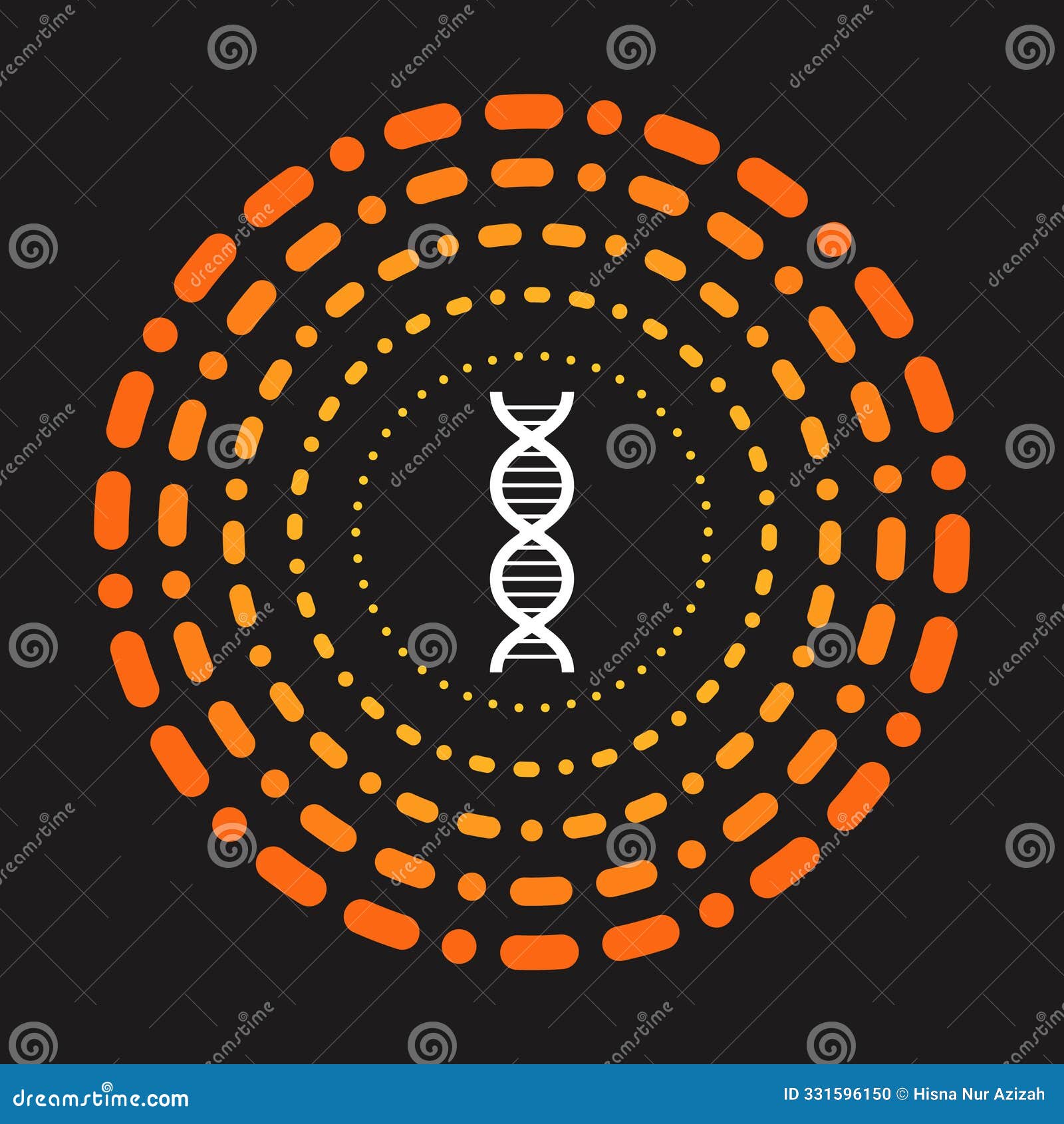 Vector Illustration of Genetics Inside a Dotted Circle Stock Vector ...