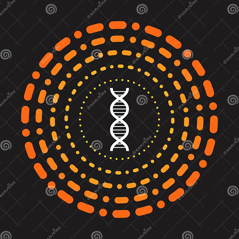 Vector Illustration of Genetics Inside a Dotted Circle Stock Vector ...