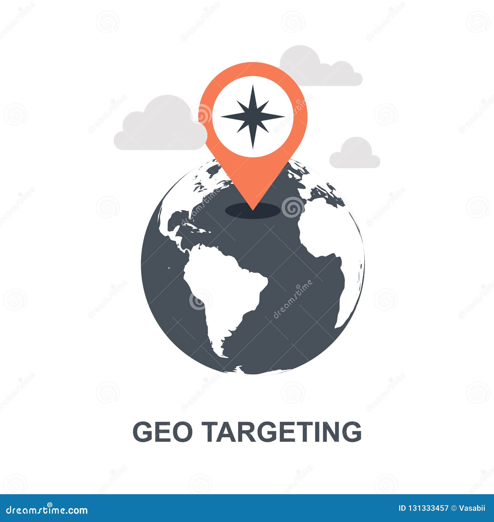 Geo Targeting icon concept stock vector. Illustration of target - 131333457