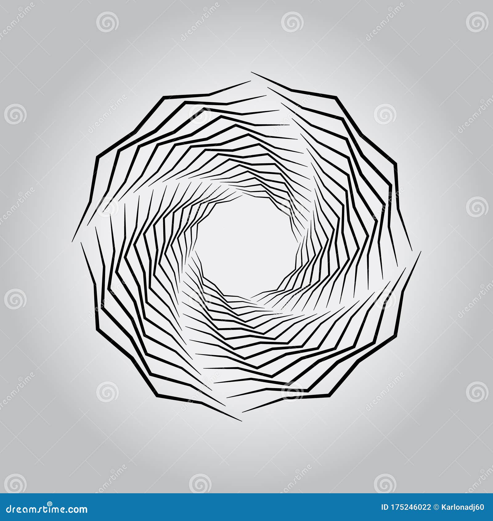 Black Abstract Vortex Stripes. Spiral Form Stock Vector - Illustration ...