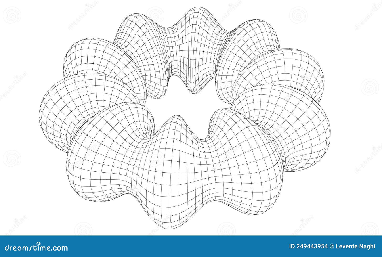 Vector Illustration of Geometric Math Shape with Wireframe Mesh Stock ...