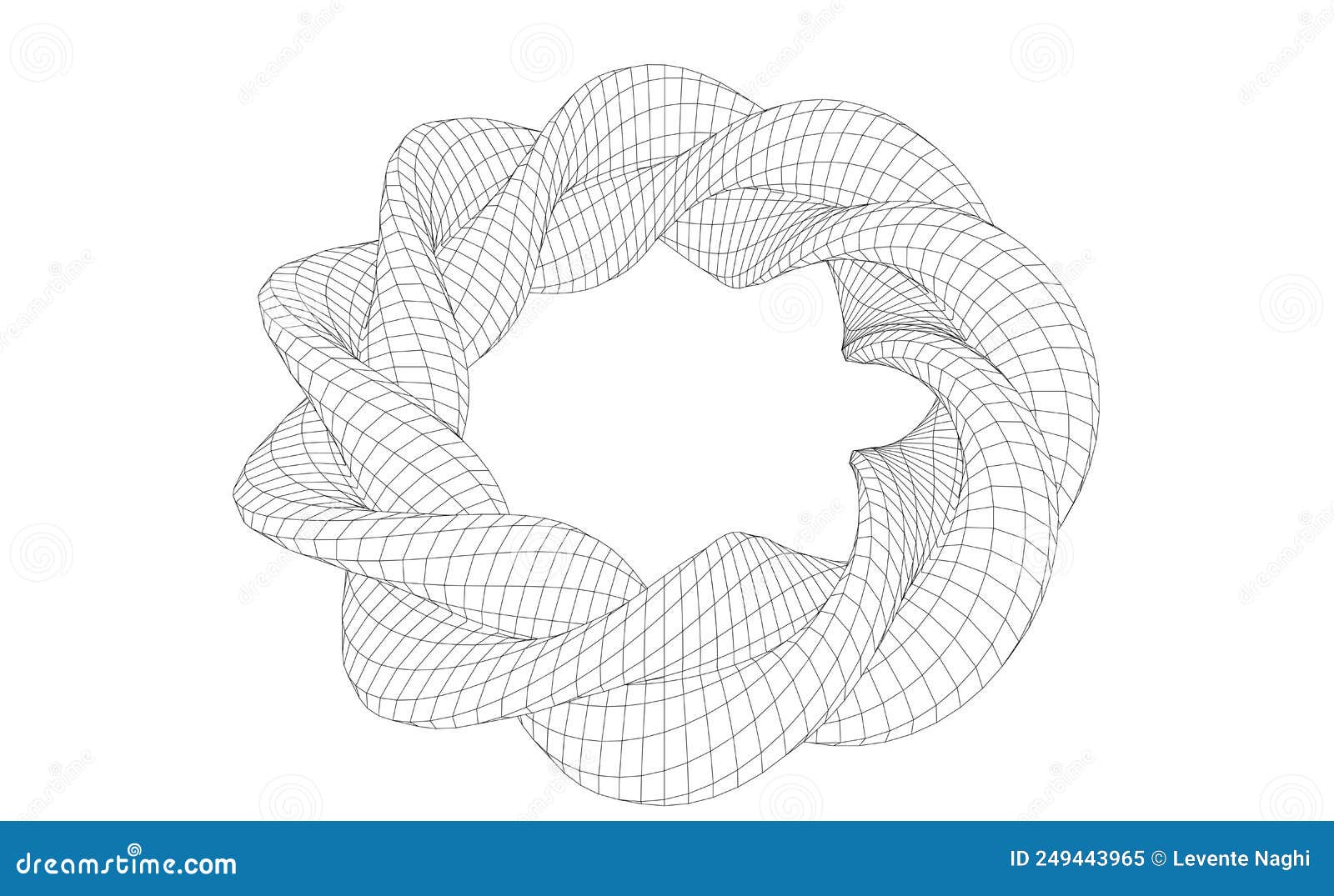 Vector Illustration of Geometric Math Shape with Wireframe Mesh Stock ...