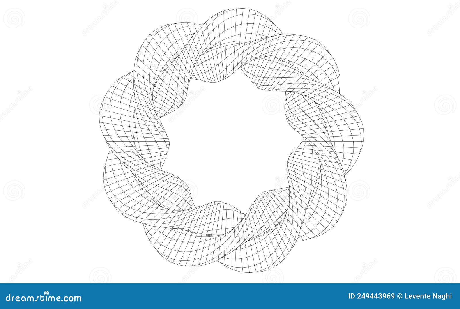 Vector Illustration of Geometric Math Shape with Wireframe Mesh Stock ...