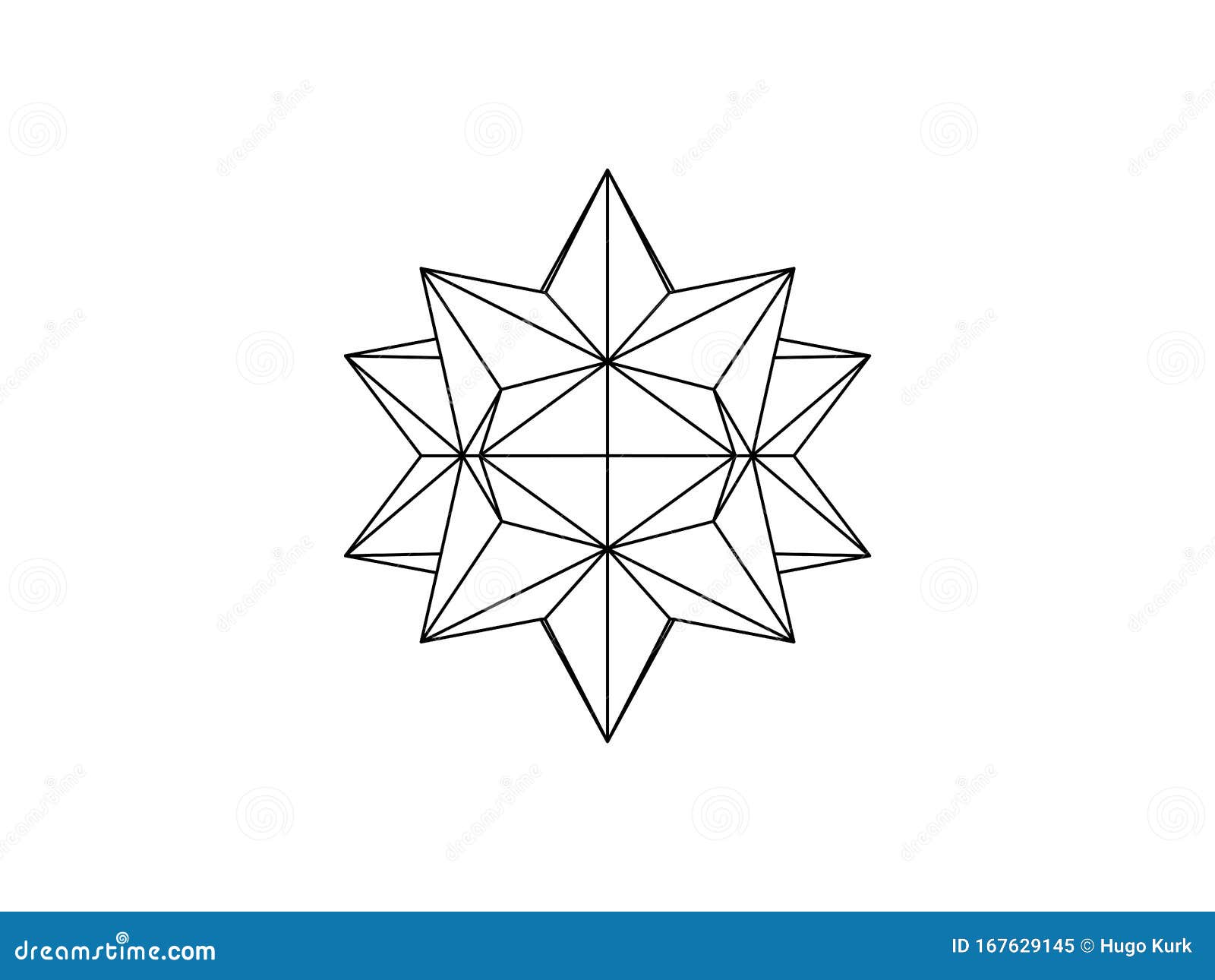 Vector Line Illustration of a Geometric Star on White Background Stock ...