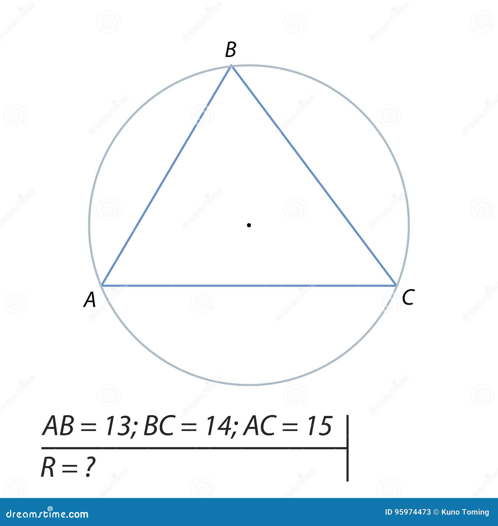 Vector Illustration of a Geometrical Problem To Find the Radius of the ...