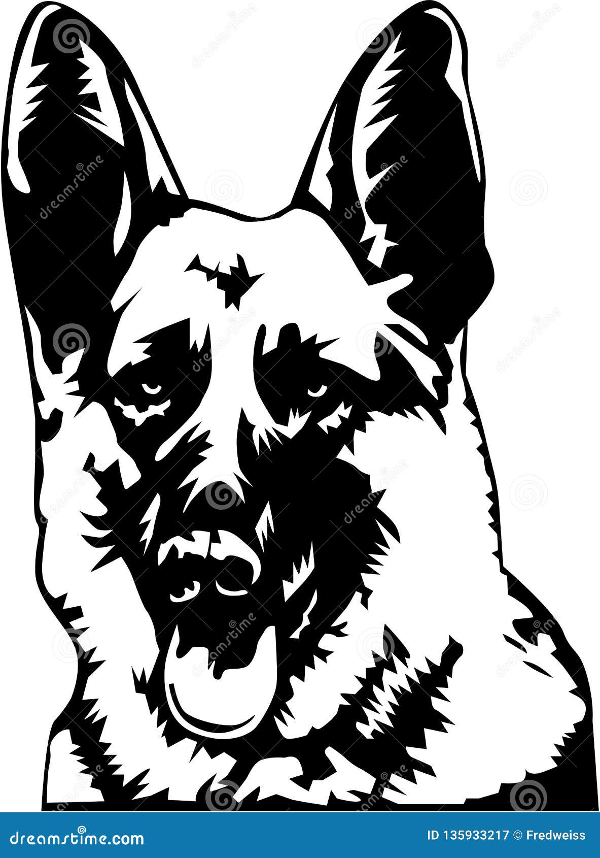 German Shepherd Vector Illustration Stock Vector - Illustration of pets ...
