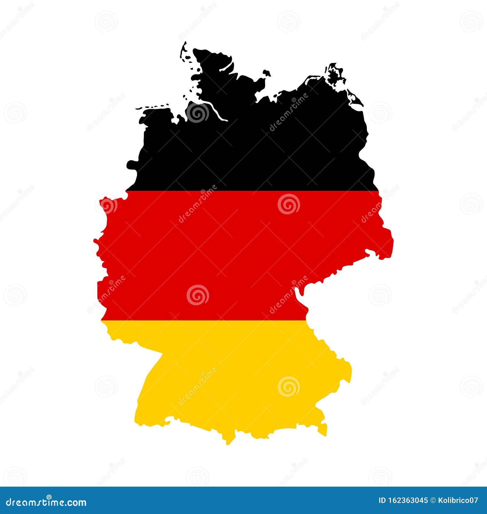 Vector Illustration of Germany Flag Map. Vector Map. Stock Vector ...