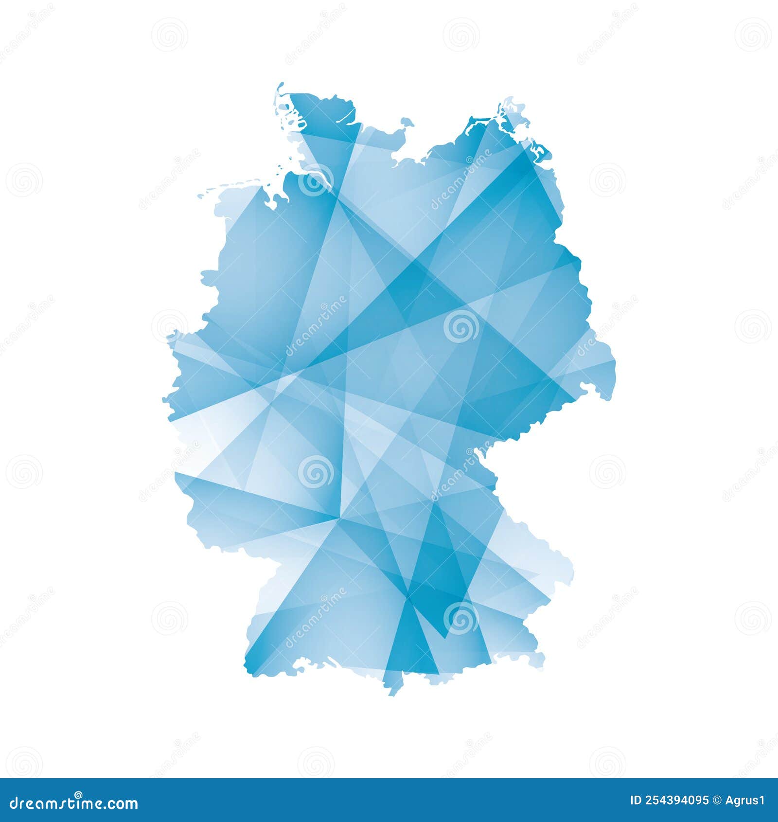 Vector Illustration of Germany Map with Blue Colored Geometric Shapes ...
