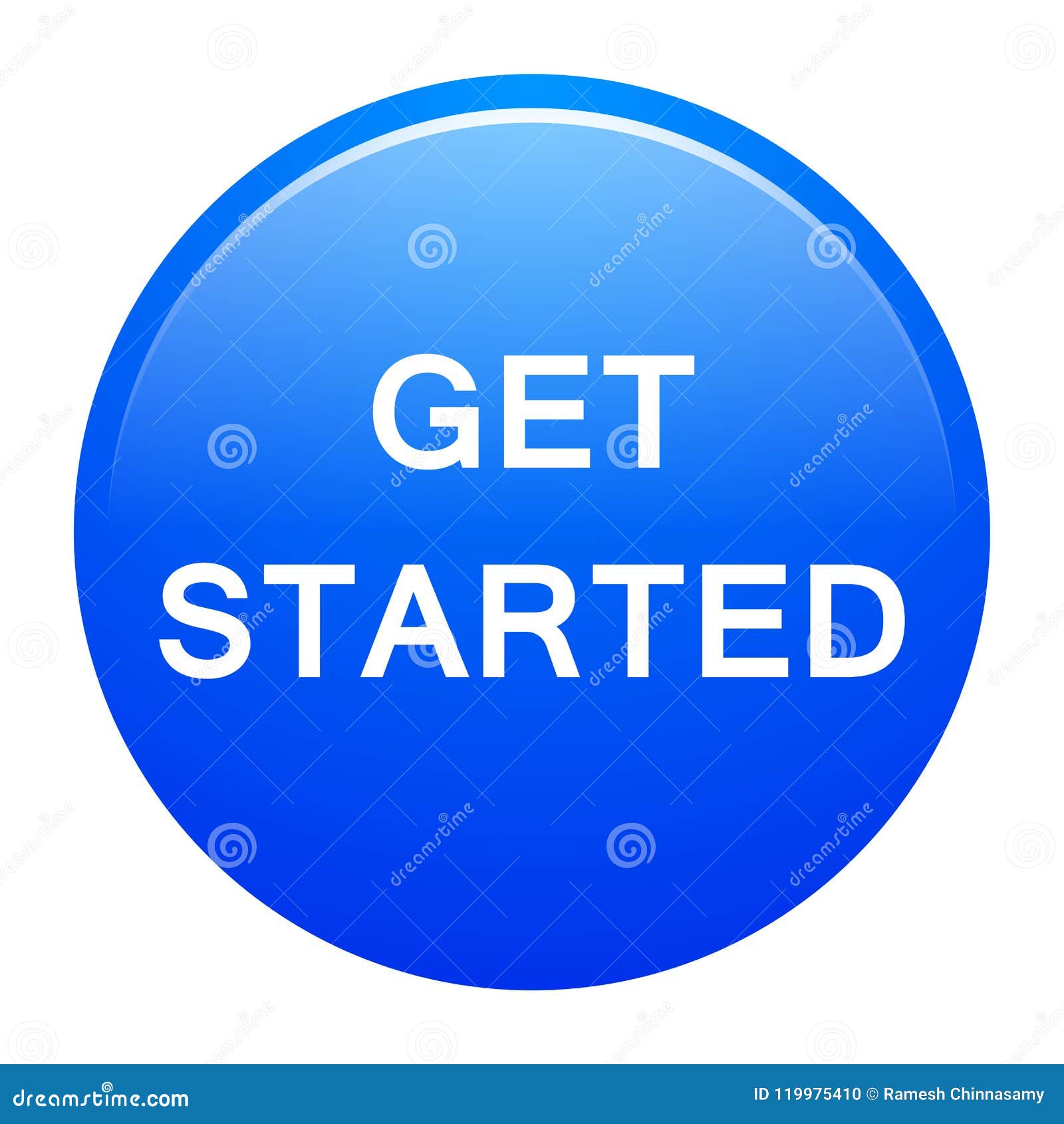 Get started button stock vector. Illustration of blue - 119975410