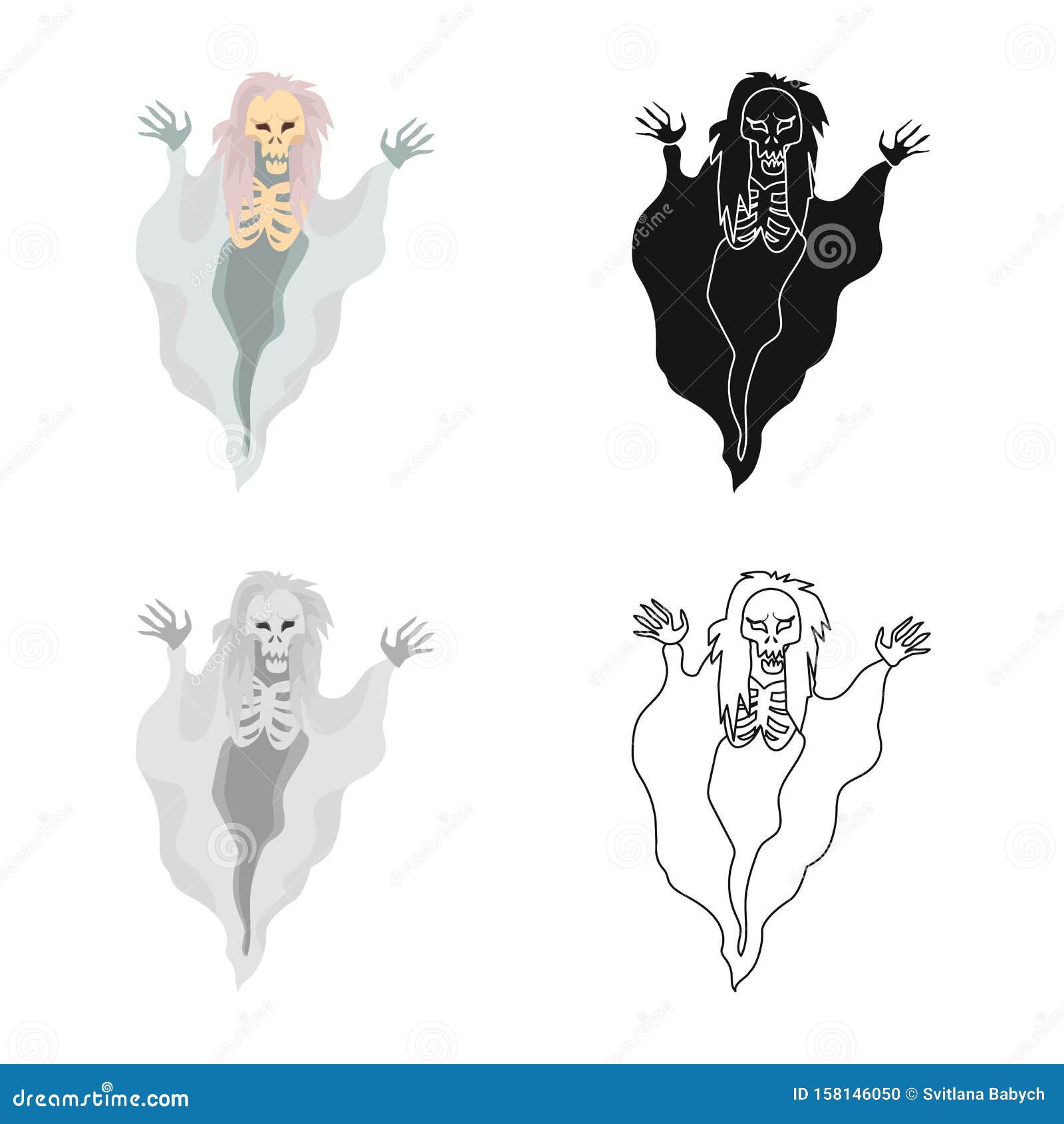 Vector Design of Ghost and Spook Sign. Collection of Ghost and Fear ...