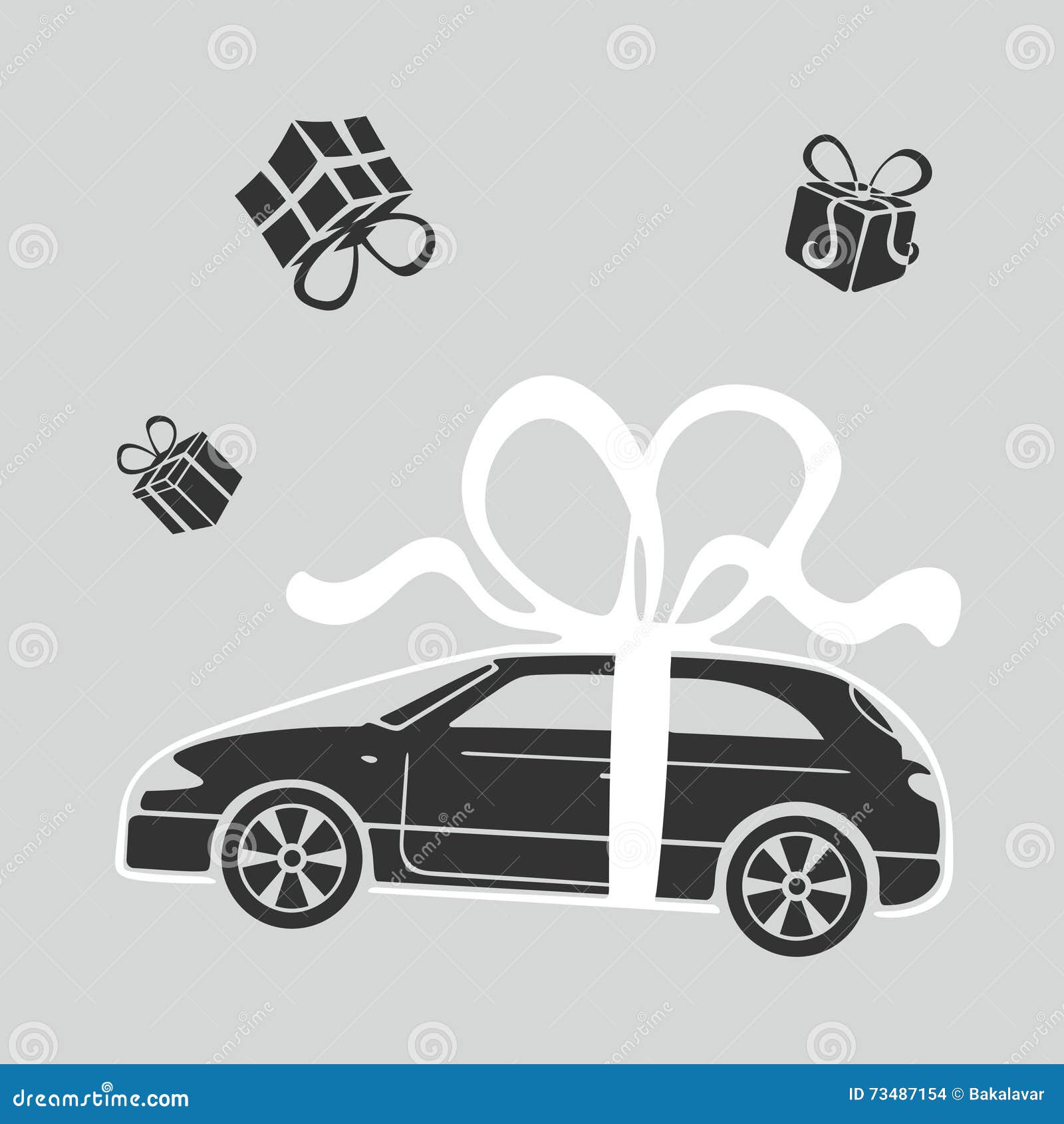 Vector Illustration Gift Car Stock Vector - Illustration of machine ...
