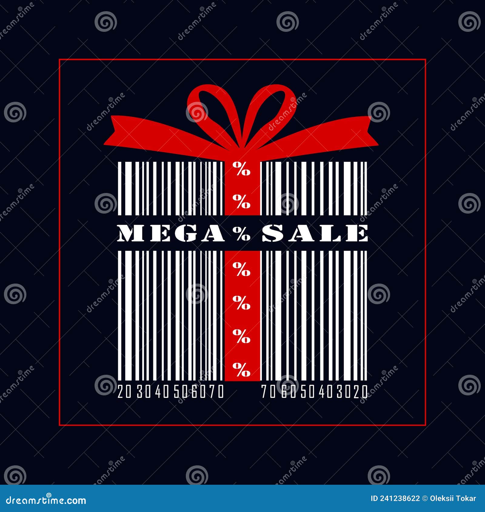 Vector Illustration of a Gift in the Form of a Barcode Stock Vector ...