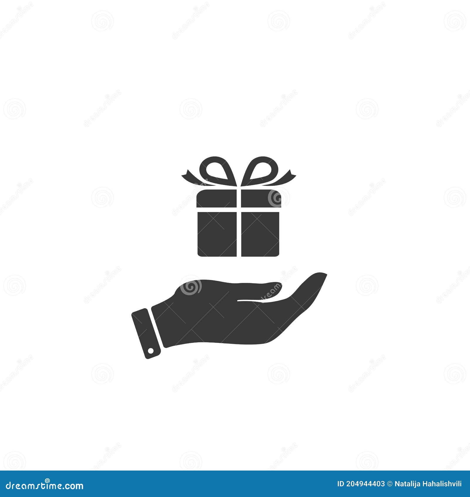 Vector Illustration Gift in the Hand Icon Stock Vector - Illustration ...