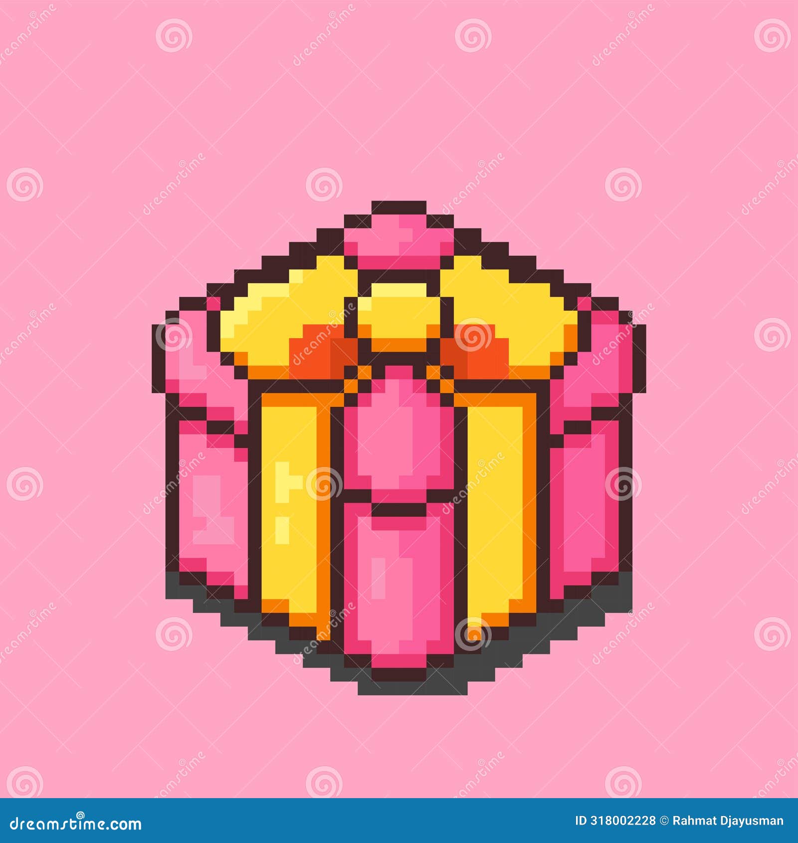 Vector Illustration of Gift with Pixel Art Design Stock Vector ...