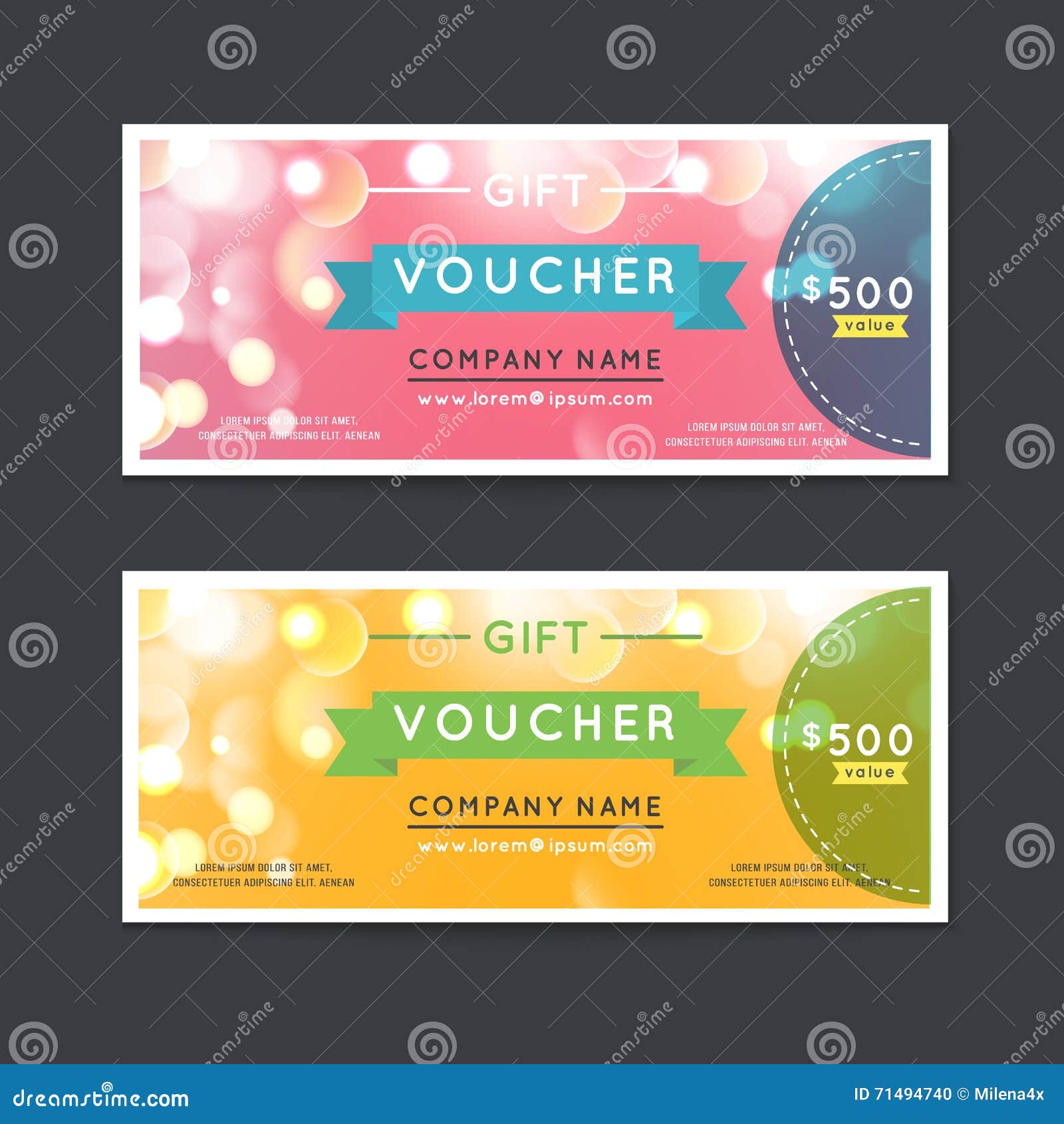 Vector Illustration, Gift Voucher Template with Clean and Modern Flat ...