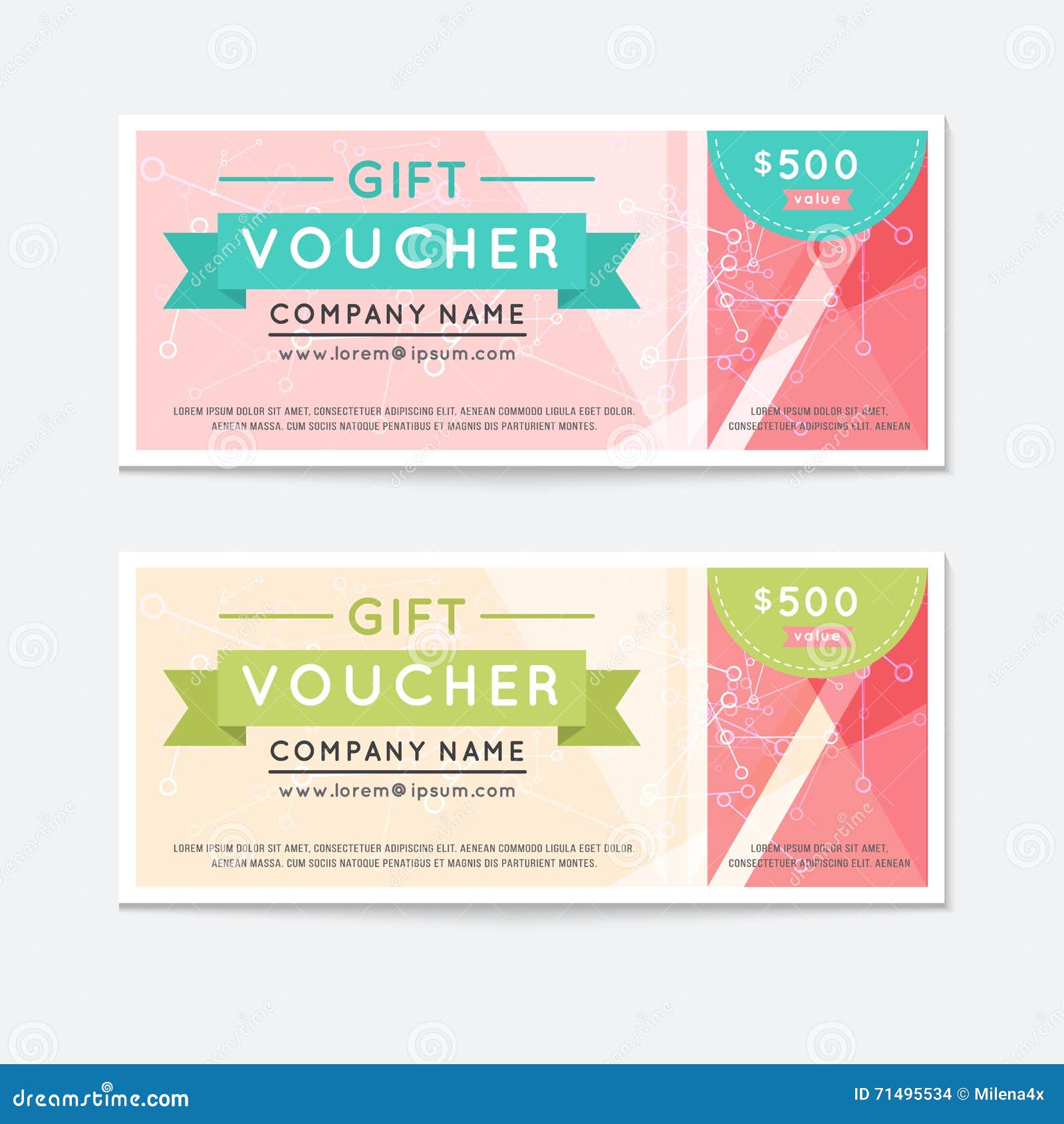Vector Illustration, Gift Voucher Template with Clean and Modern Flat ...