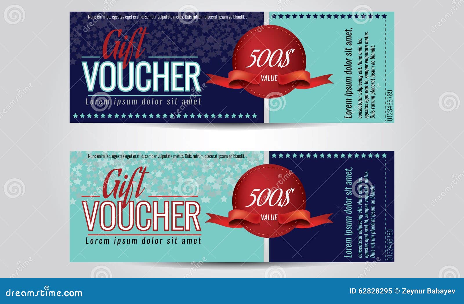 Vector Illustration, Gift Voucher Template With Clean And Modern ...