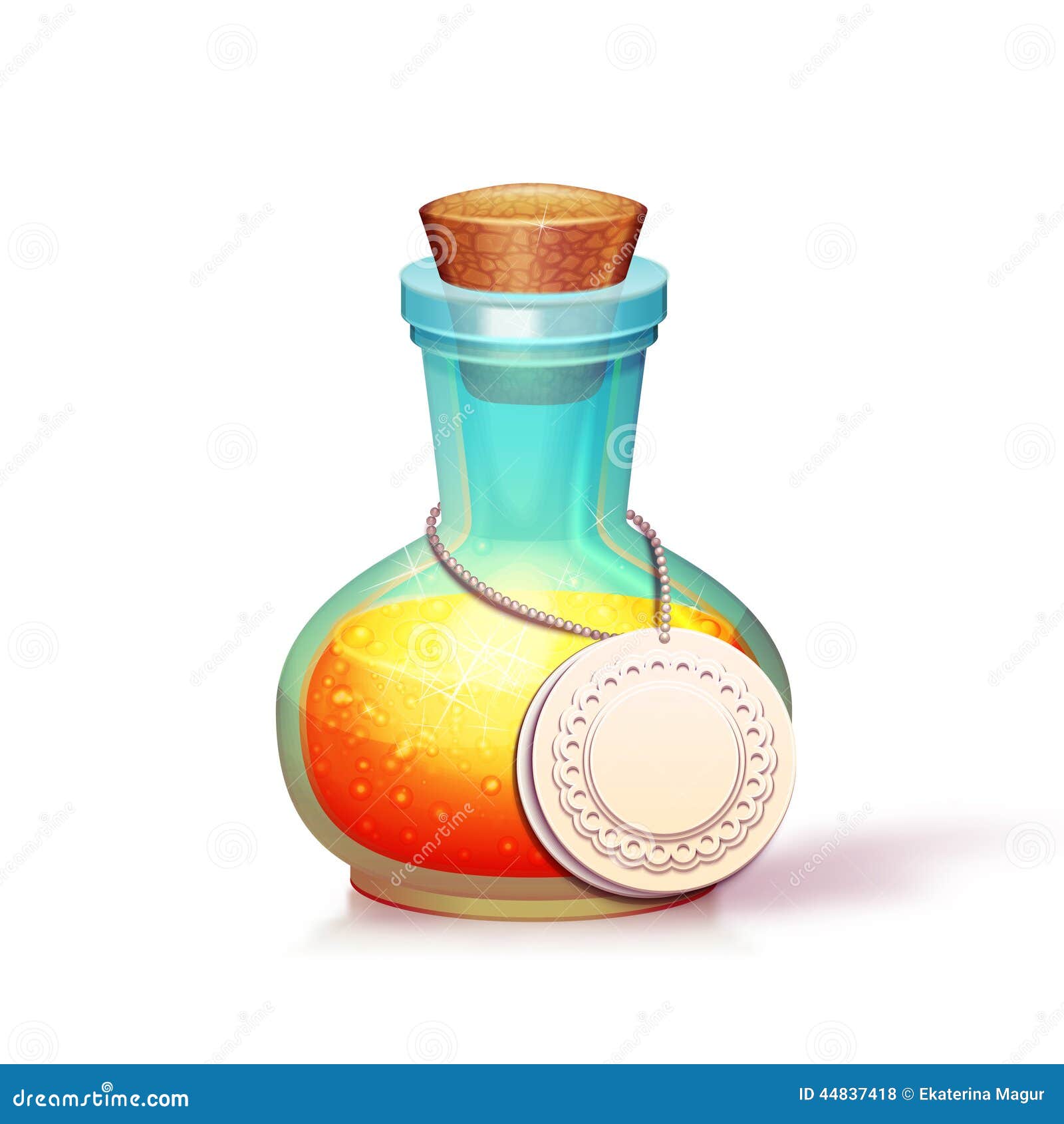 Vector Illustration of Glass Flask with Potion Stock Illustration ...
