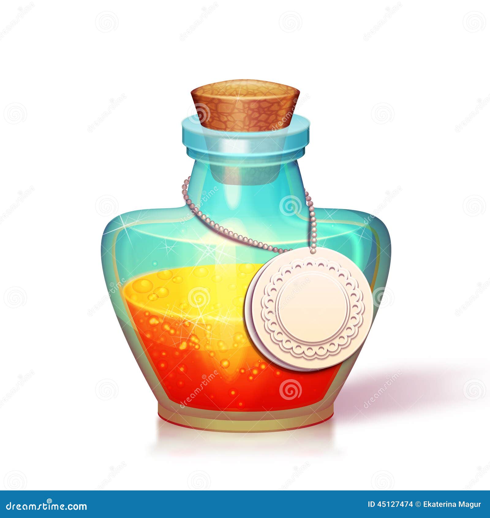 Vector Illustration of Glass Flask with Potion Stock Illustration ...