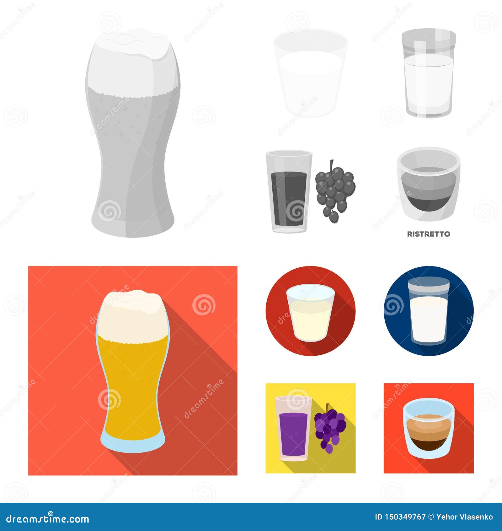 Vector Illustration of Glass and Transparent Icon. Set of Glass and ...