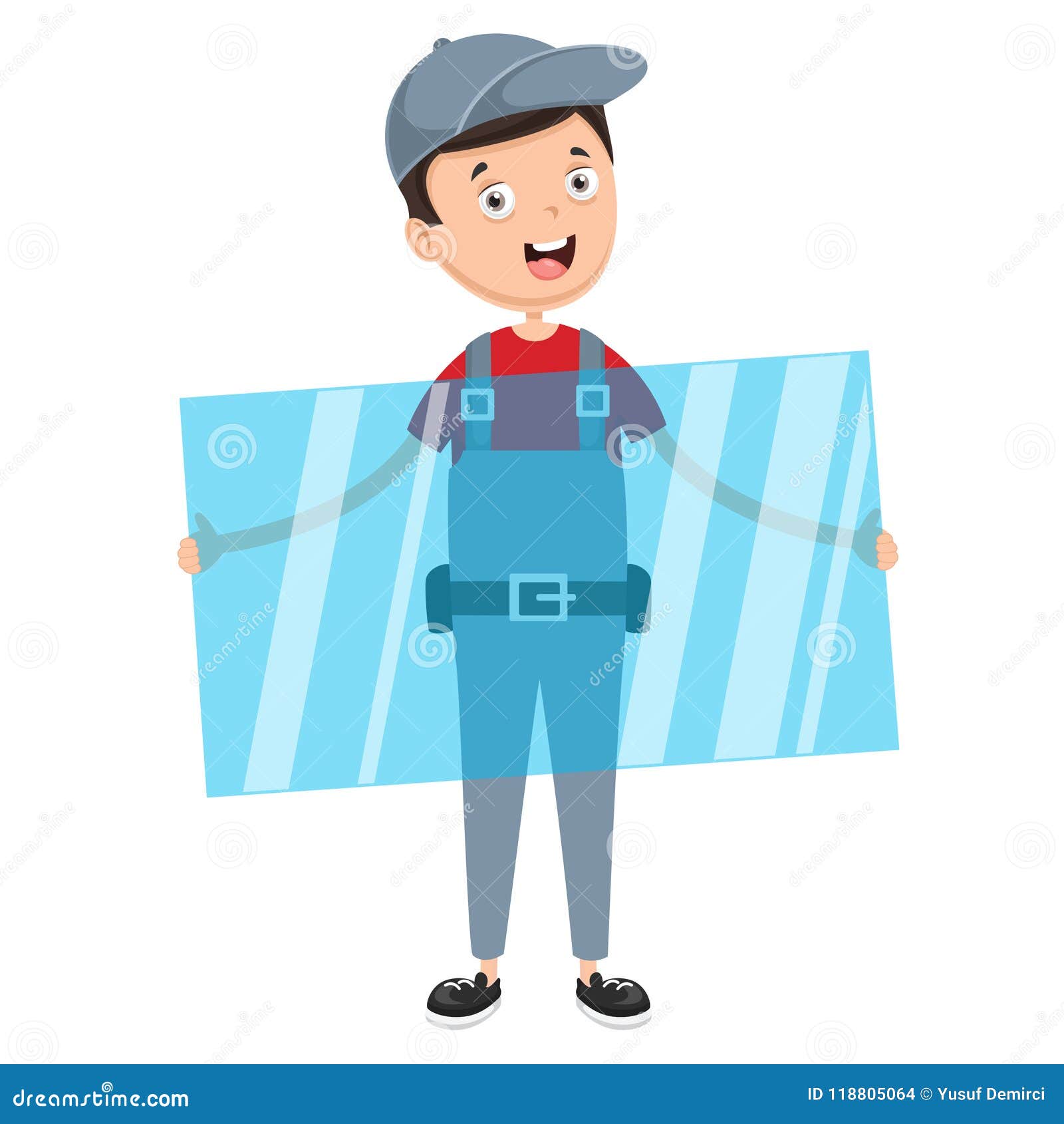 Vector Illustration of Glass Worker Stock Vector - Illustration of door ...