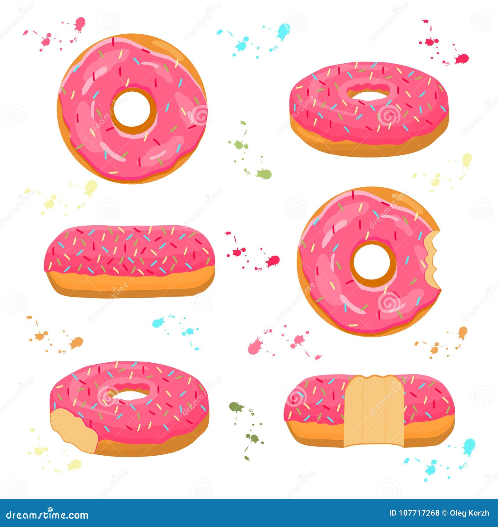 Vector Illustration for Glazed Sweet Donut Stock Vector - Illustration ...