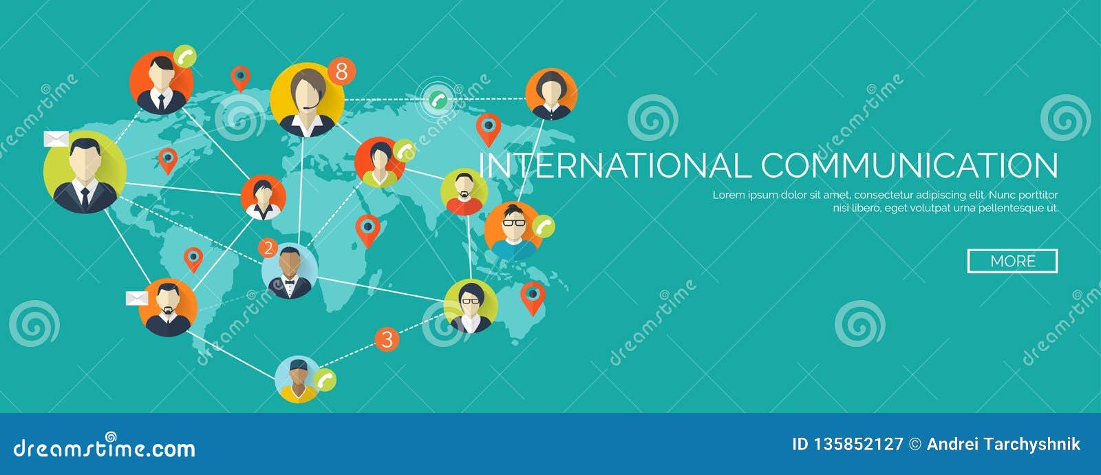 Vector Illustration. Global Communication. Social Network,chatting ...