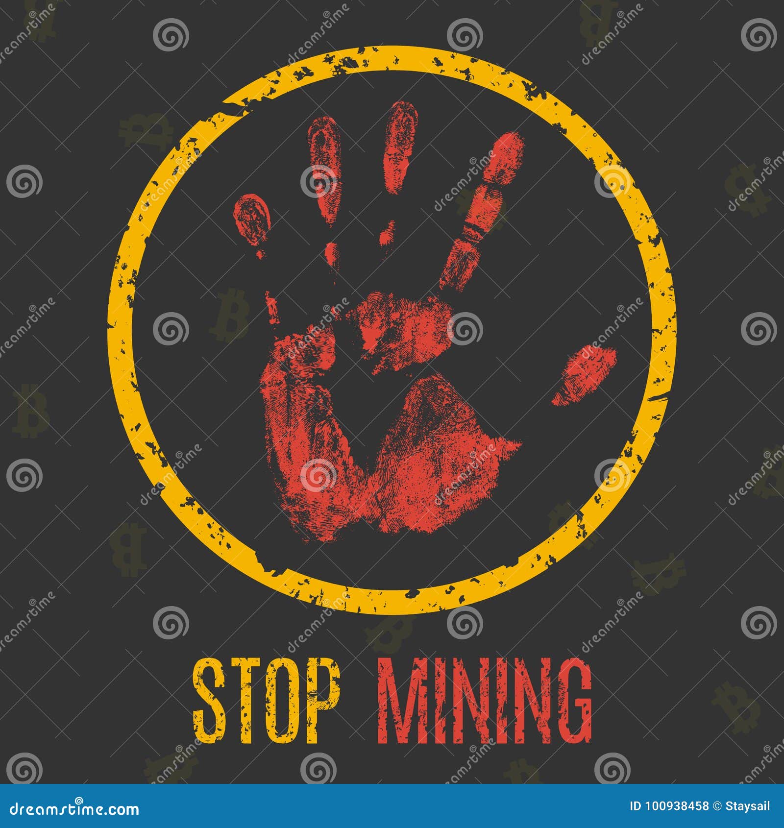 Vector Illustration. Global Problems of Humanity. Stop Mining Stock ...