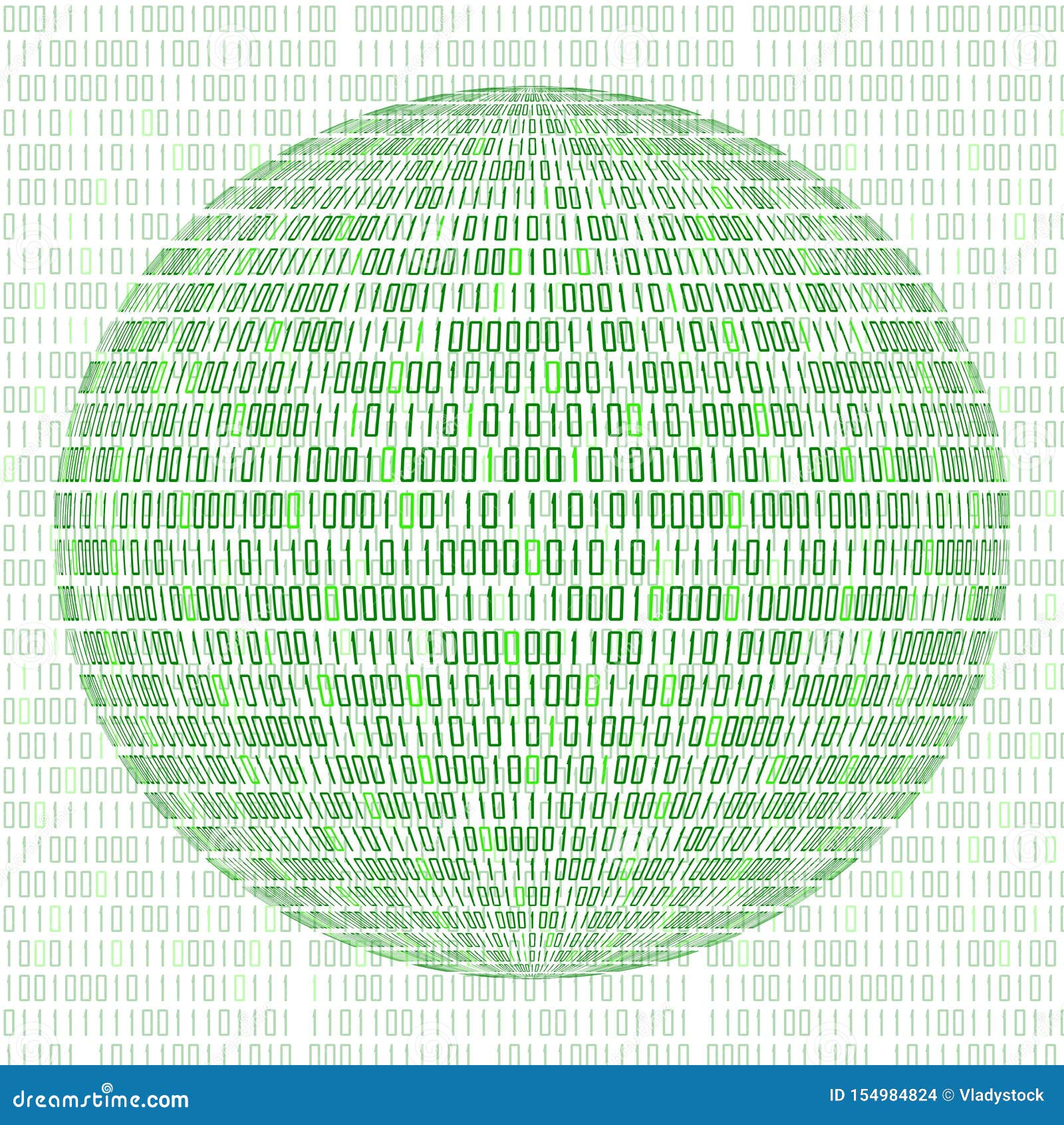 Vector Illustration of Globe with Binary Code, Technology Ball Stock Vector - Illustration of ...