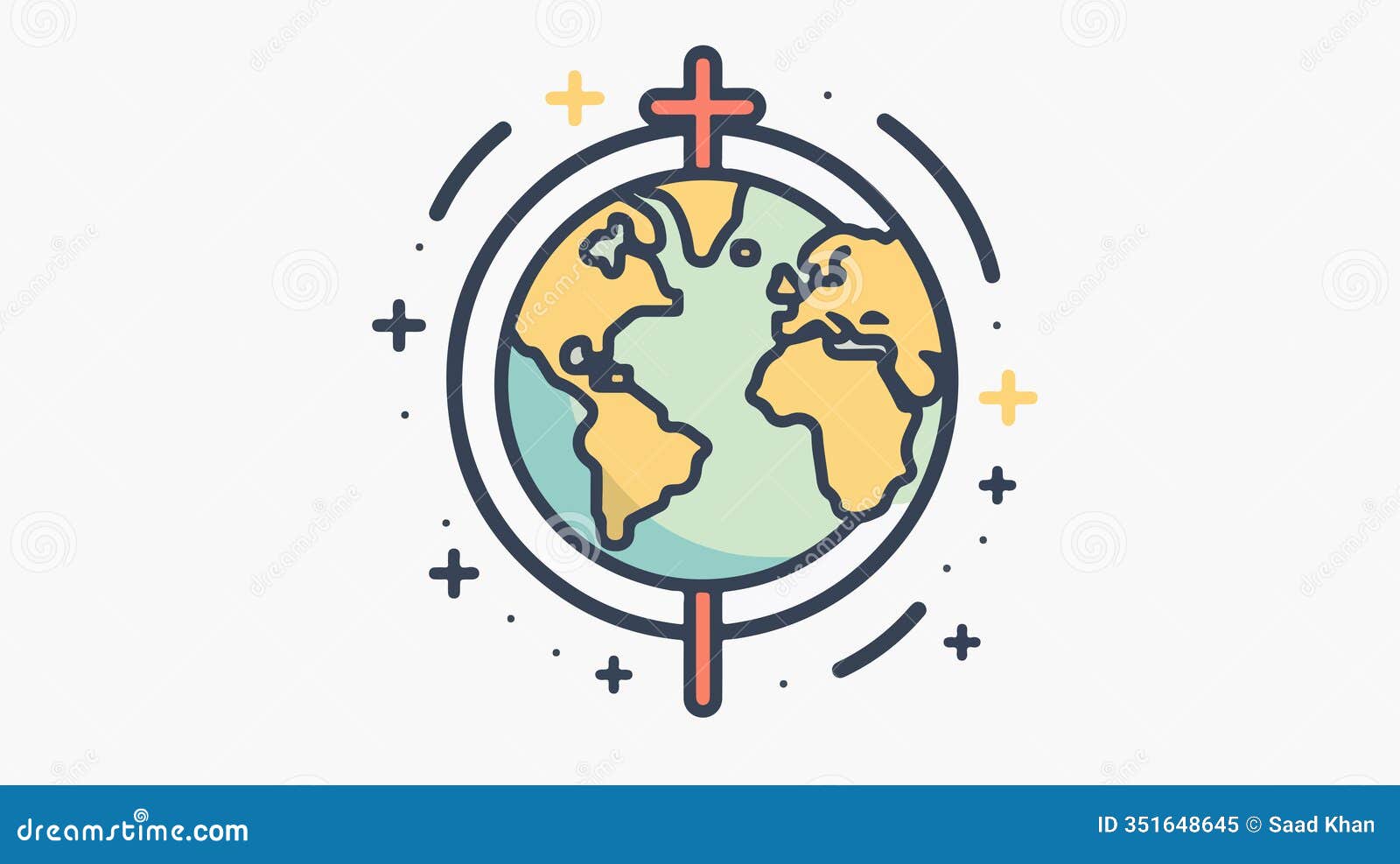 Global Exclusion Concept with Globe and Cross Mark Outline Icon Stock ...