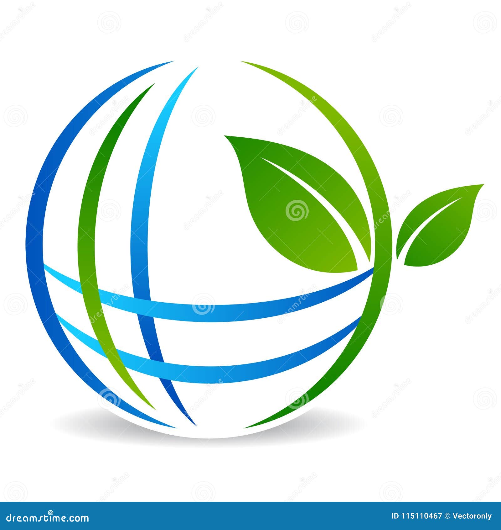 Green Globe Tree Logo with Leaves Stock Vector - Illustration of forest ...