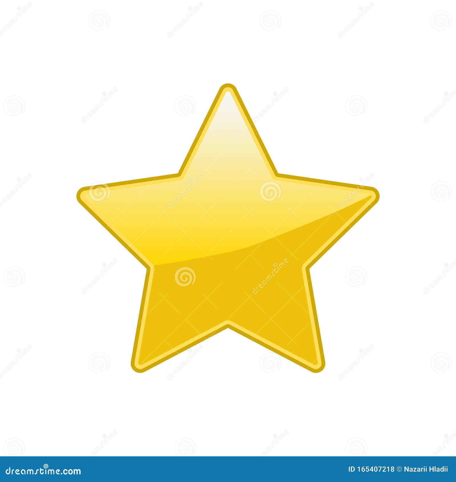 Vector Illustration of Glossy Yellow Star. Isolated. Stock Vector ...