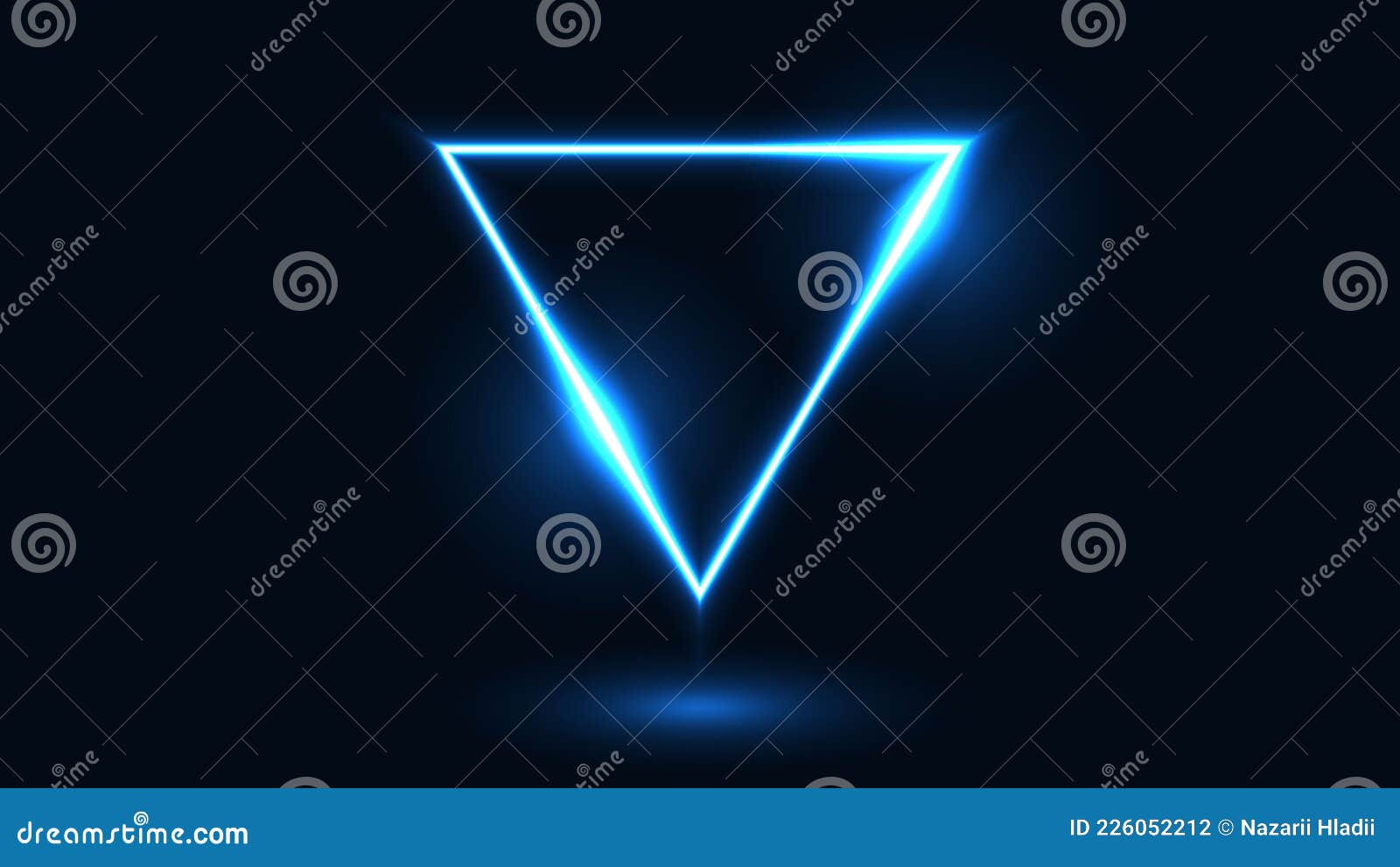 Vector Illustration of Glowing Blue Gradient Neon Triangle. Stock ...