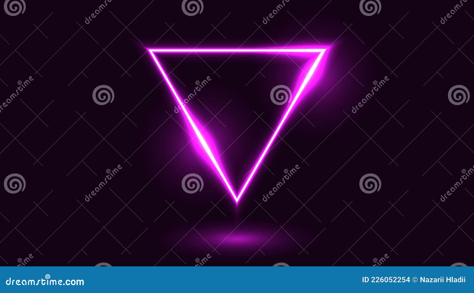 Vector Illustration of Glowing Purple Gradient Neon Triangle. Stock ...