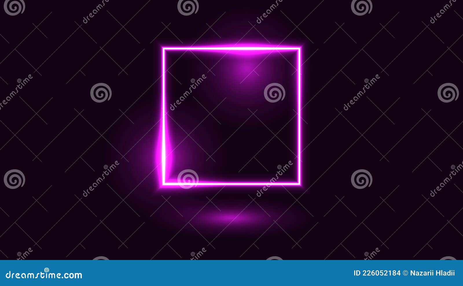 Vector Illustration of Glowing Purple Neon Square. Stock Vector ...